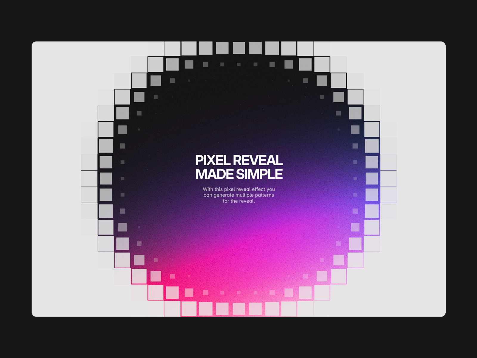 Mono Pixel Reveal: Free Interactions Component by shahabal s — Framer ...