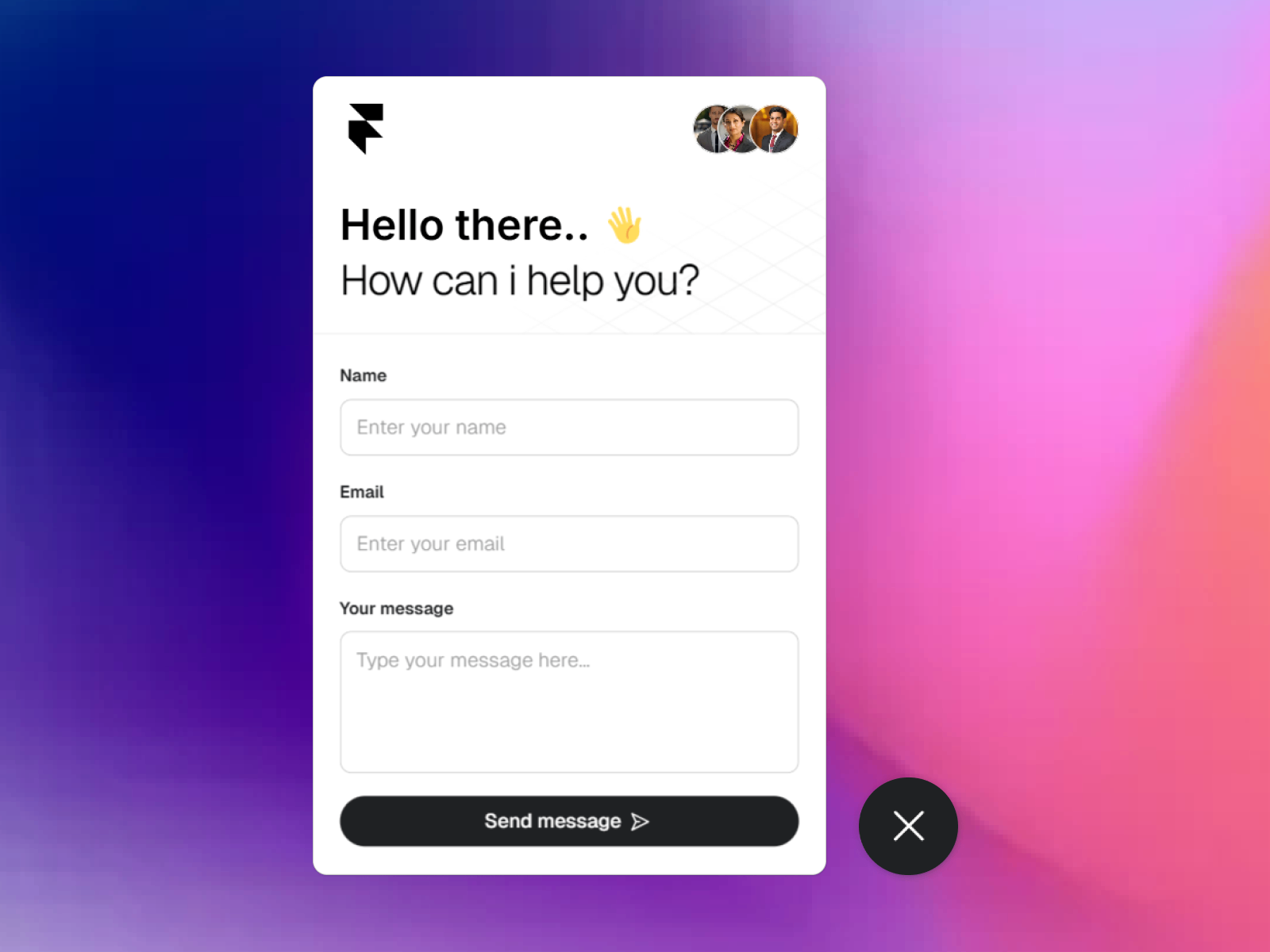 Floating help button: Premium Forms Component by Akshay M — Framer ...