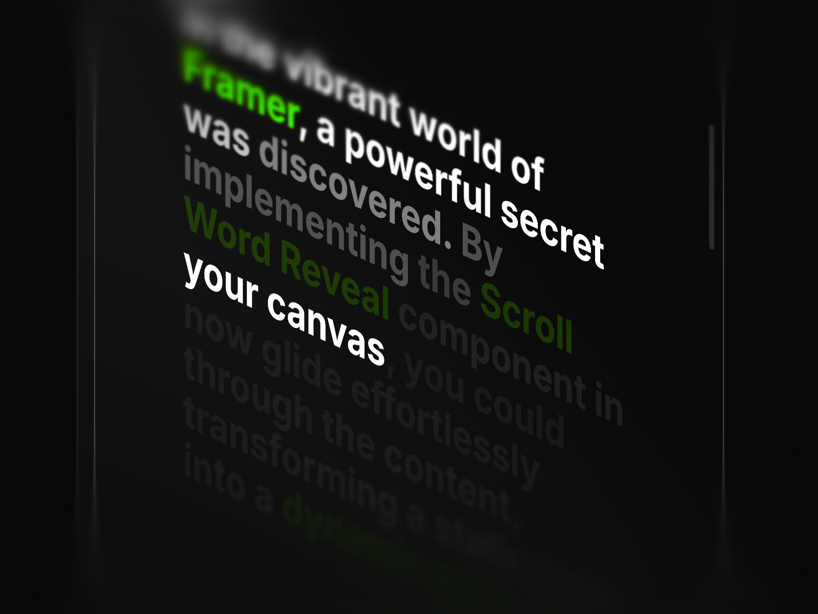 Scroll Word Reveal: Premium UI Component by Fabian Albert — Framer ...