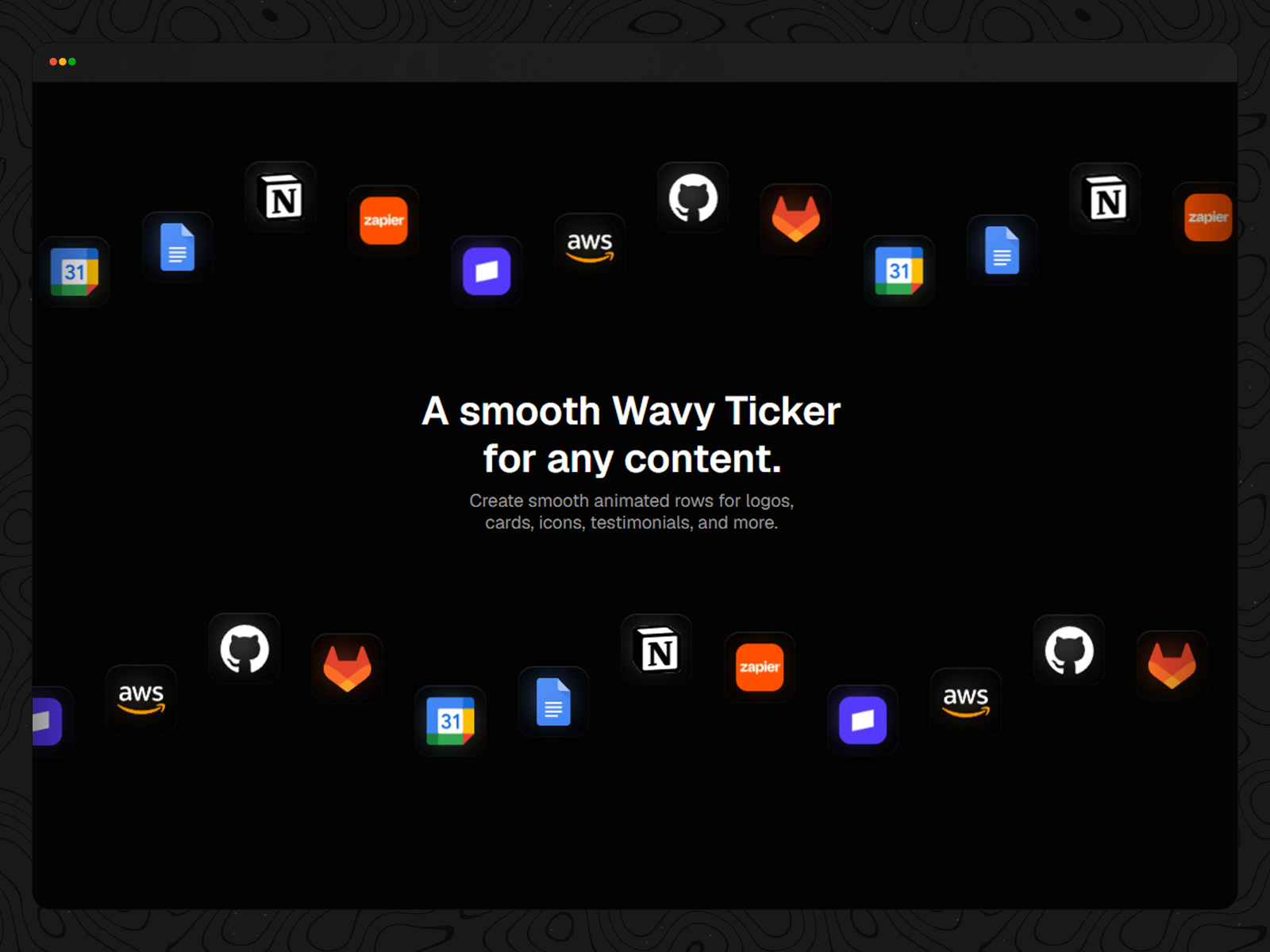 Wavy Ticker: Free Carousels Component by Alberto Horbaci — Framer ...