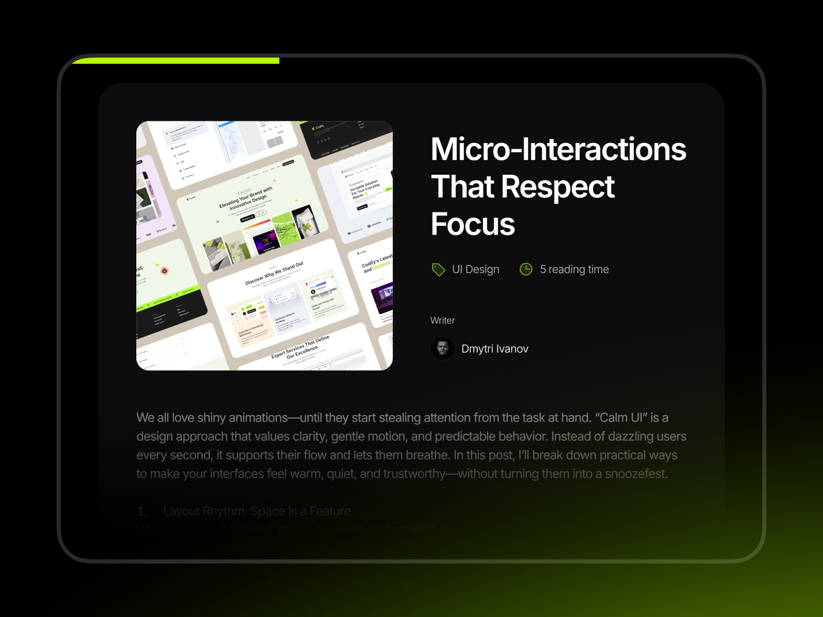 Scroll Progress: Premium Component by Dmytri Ivanov — Framer Marketplace