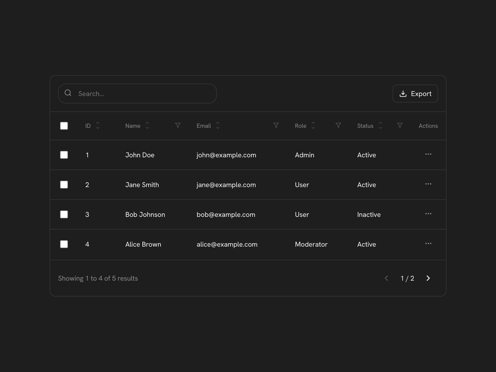 Data Table: Free UI Component by Launchly — Framer Marketplace