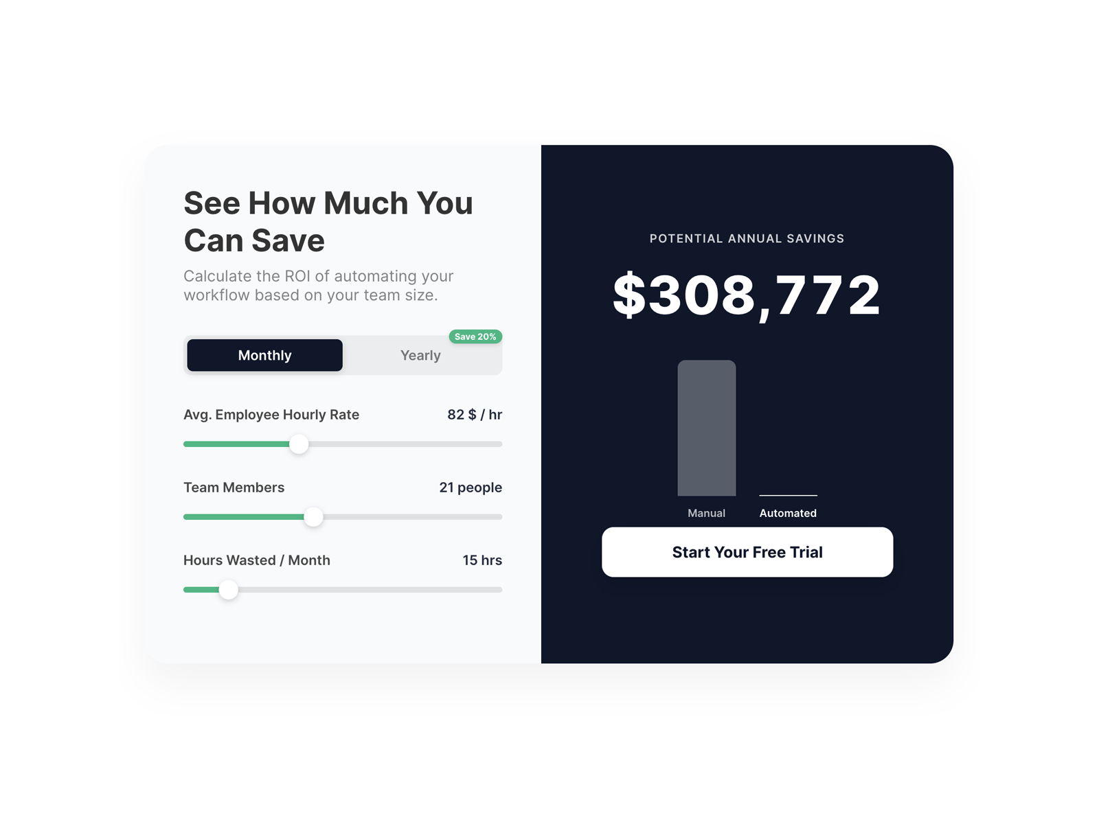 SaaS ROI Calculator: Premium Data Component by Puskal Kafle — Framer ...