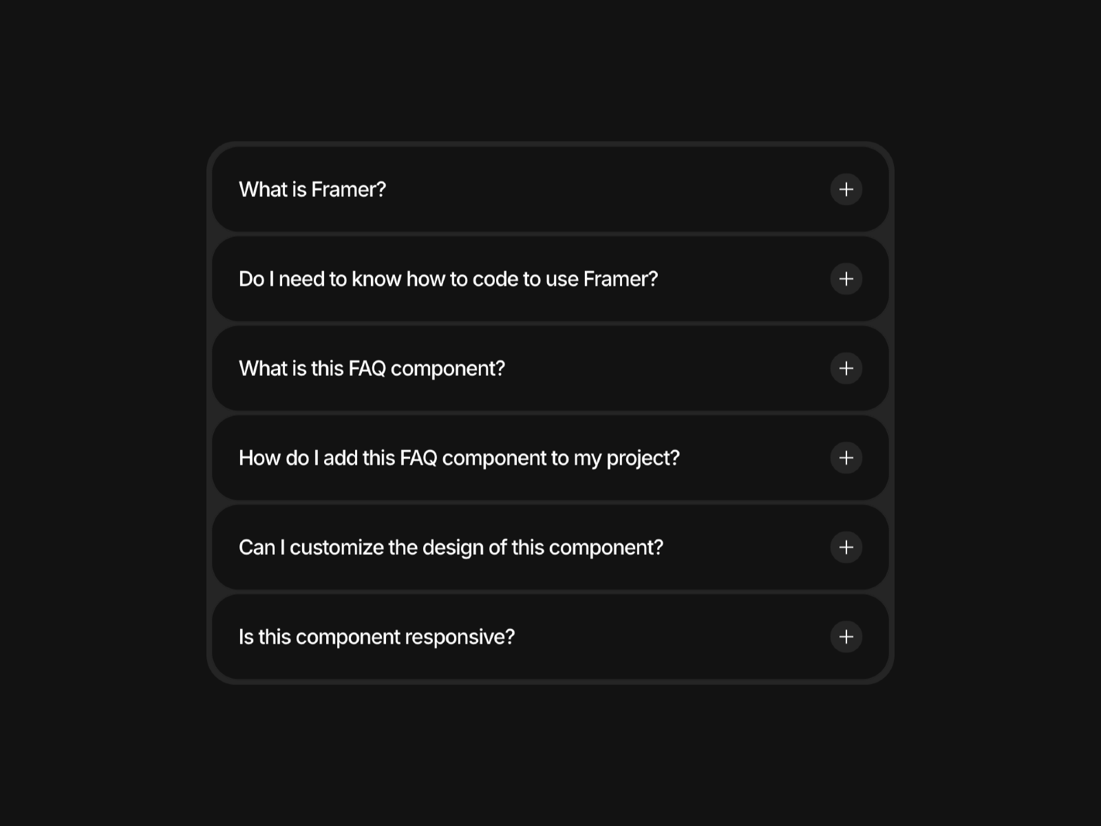 FAQs - Accordion: Free Layout Component by Isaac — Framer Marketplace