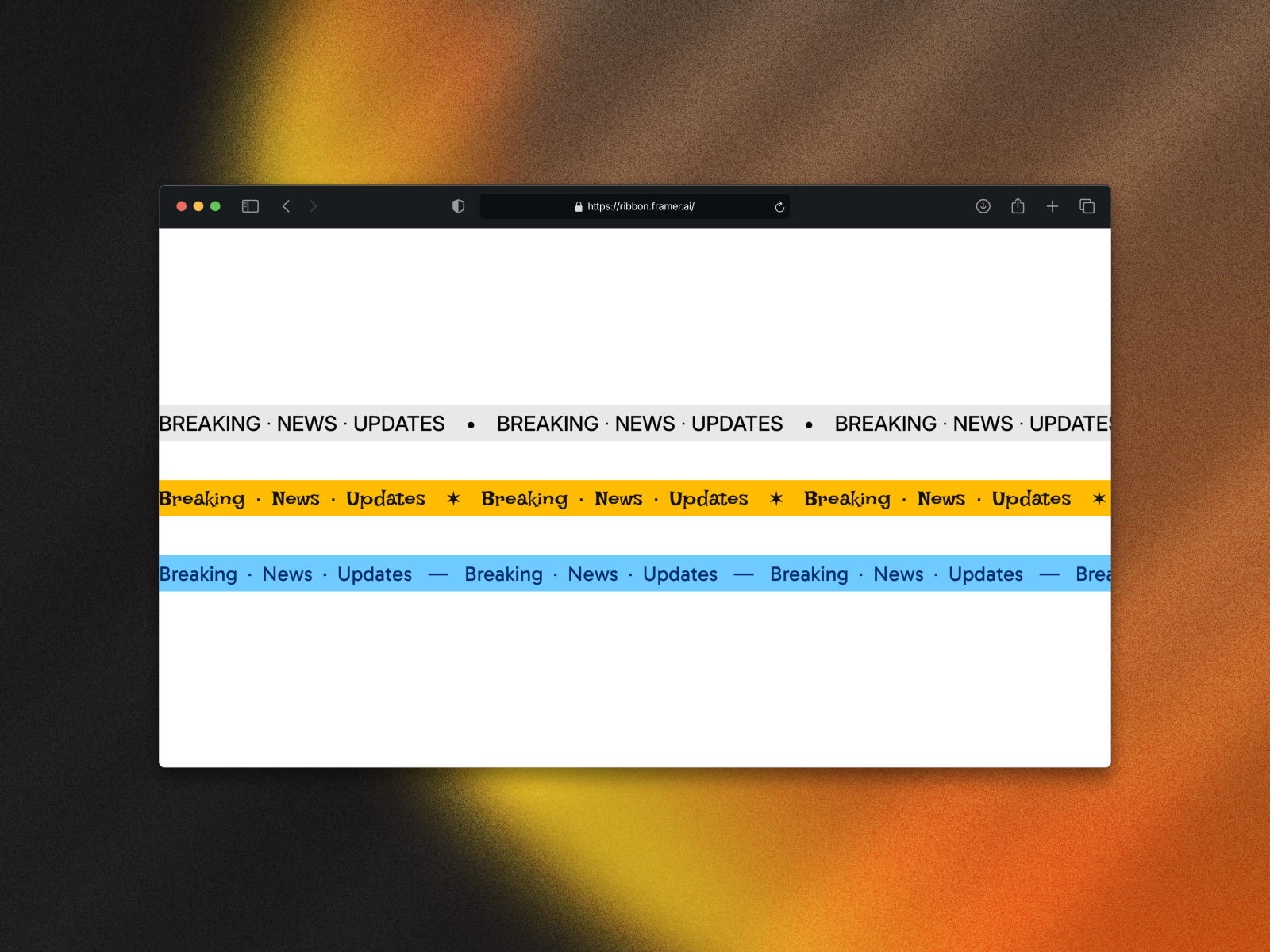 Text Ribbon: Premium UI Component by Ismoil Safarov — Framer Marketplace
