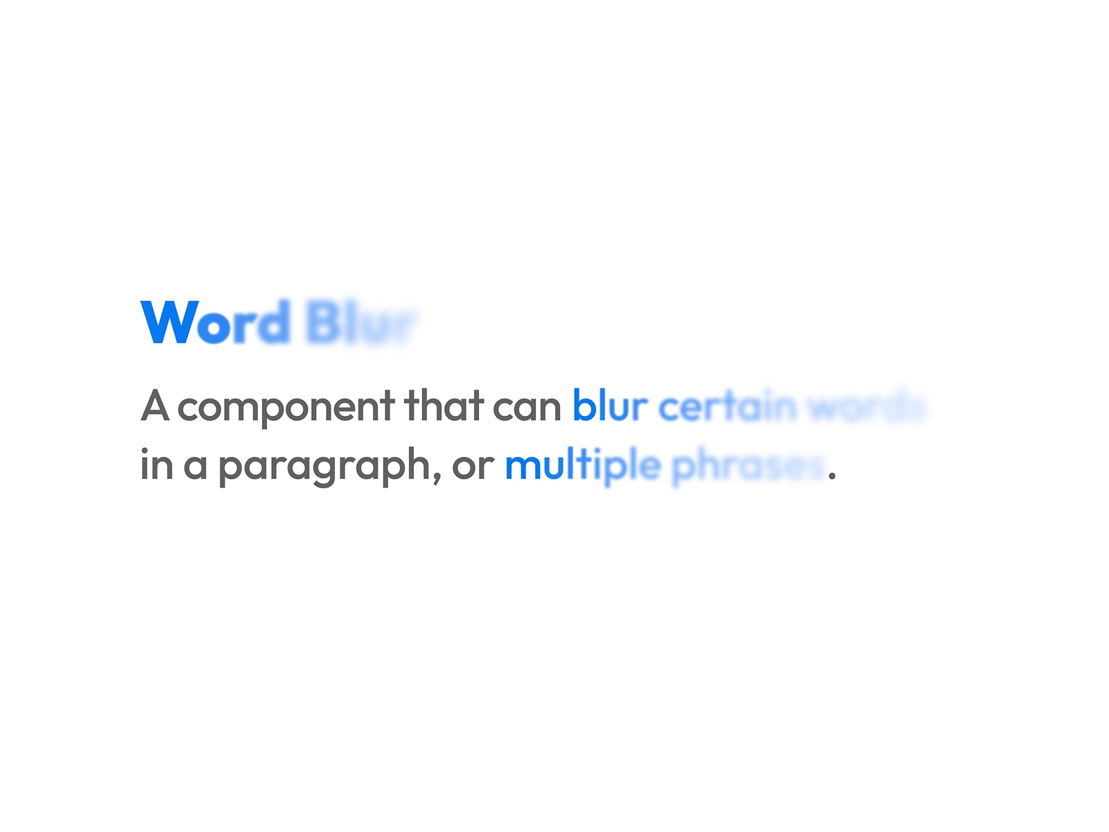 Word Blur: Free Typography Component by Kevin James — Framer Marketplace