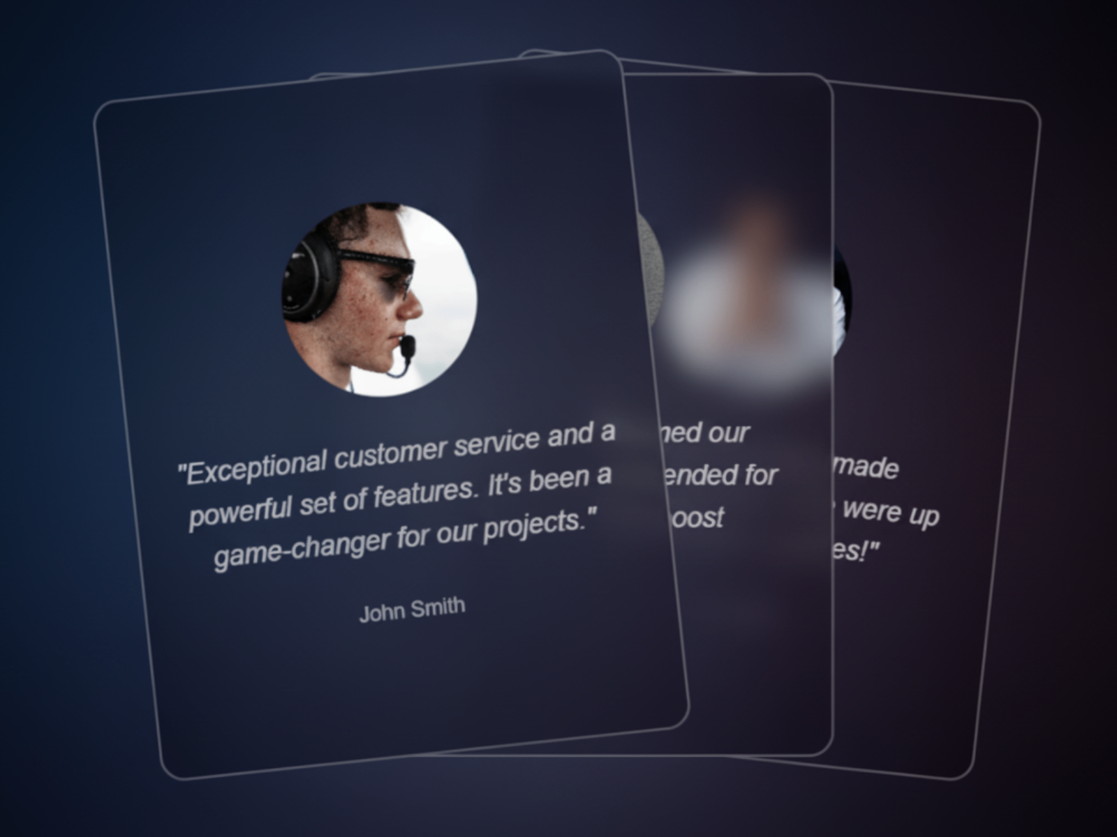 Glass Card Shuffle: Free UI Component by 0ymane — Framer Marketplace