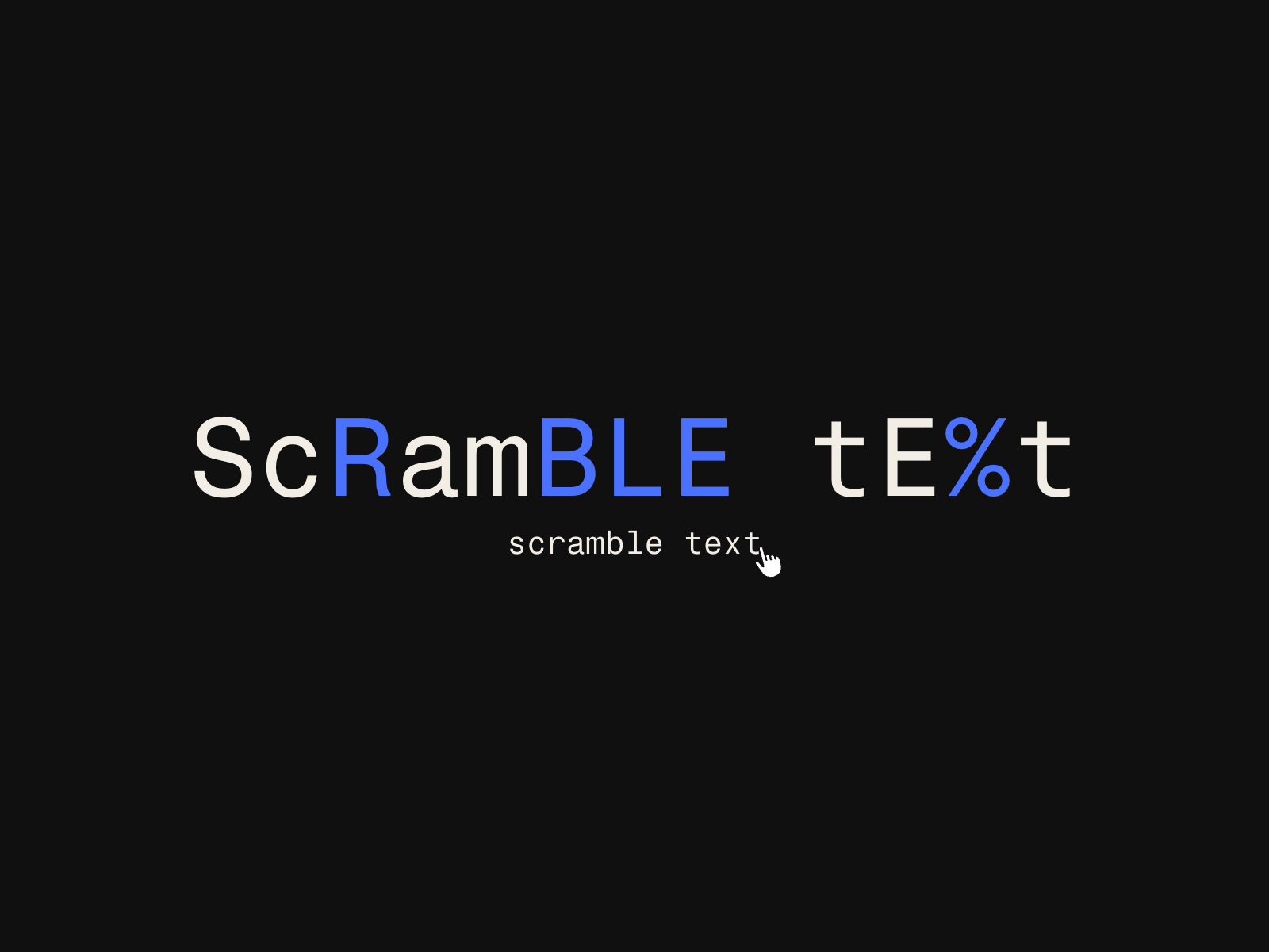 ScrambleText: Premium UI Component by Benni Tran — Framer Marketplace