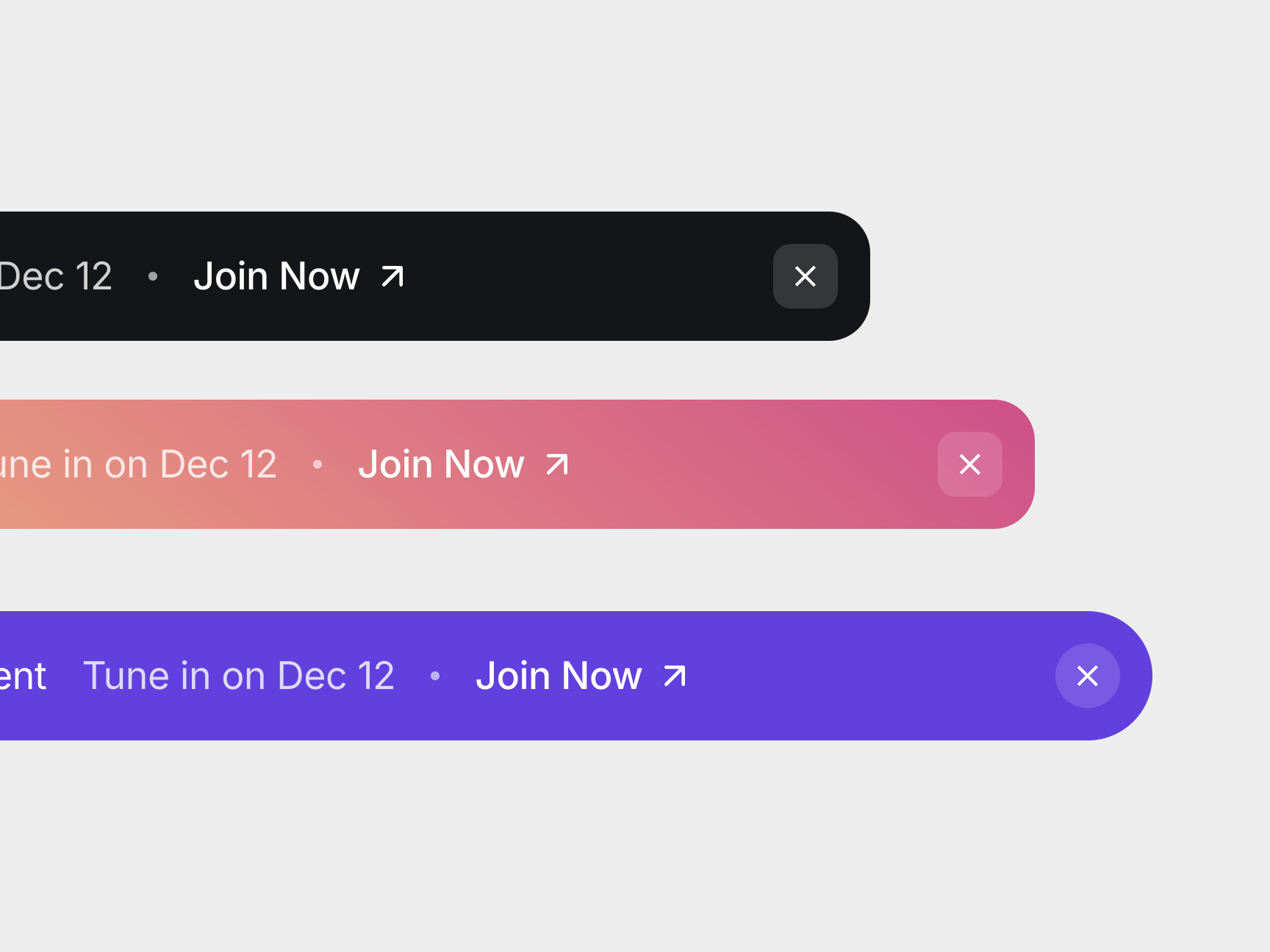 Dismissible Banner: Premium UI Component by Rabii Mhamdi — Framer ...