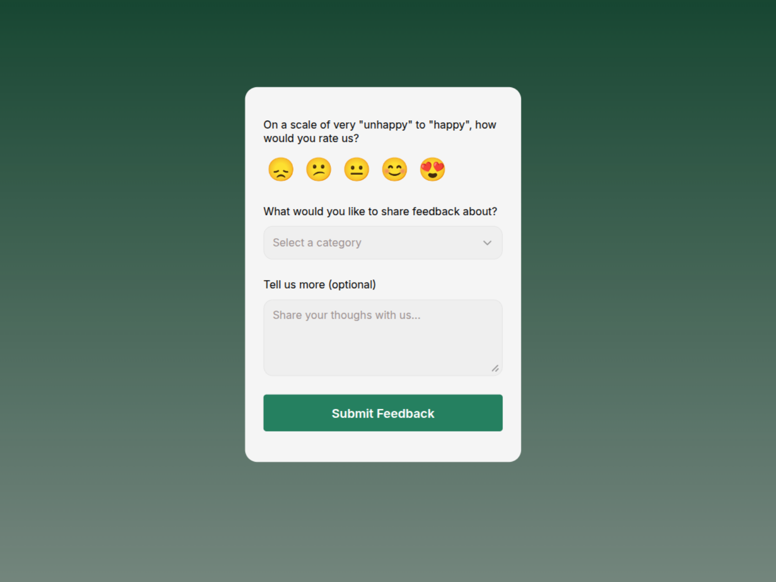 Emoji Feedback form: Premium Forms Component by Kai Studio — Framer ...