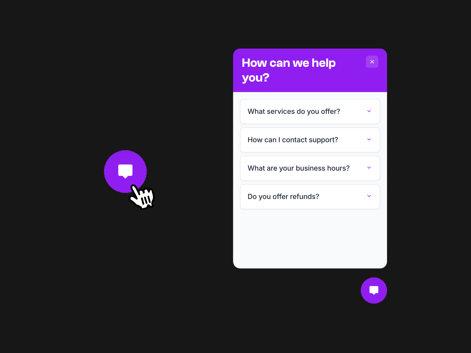 FAQ Chatbot: Free UI Component by Milo Zoppini — Framer Marketplace
