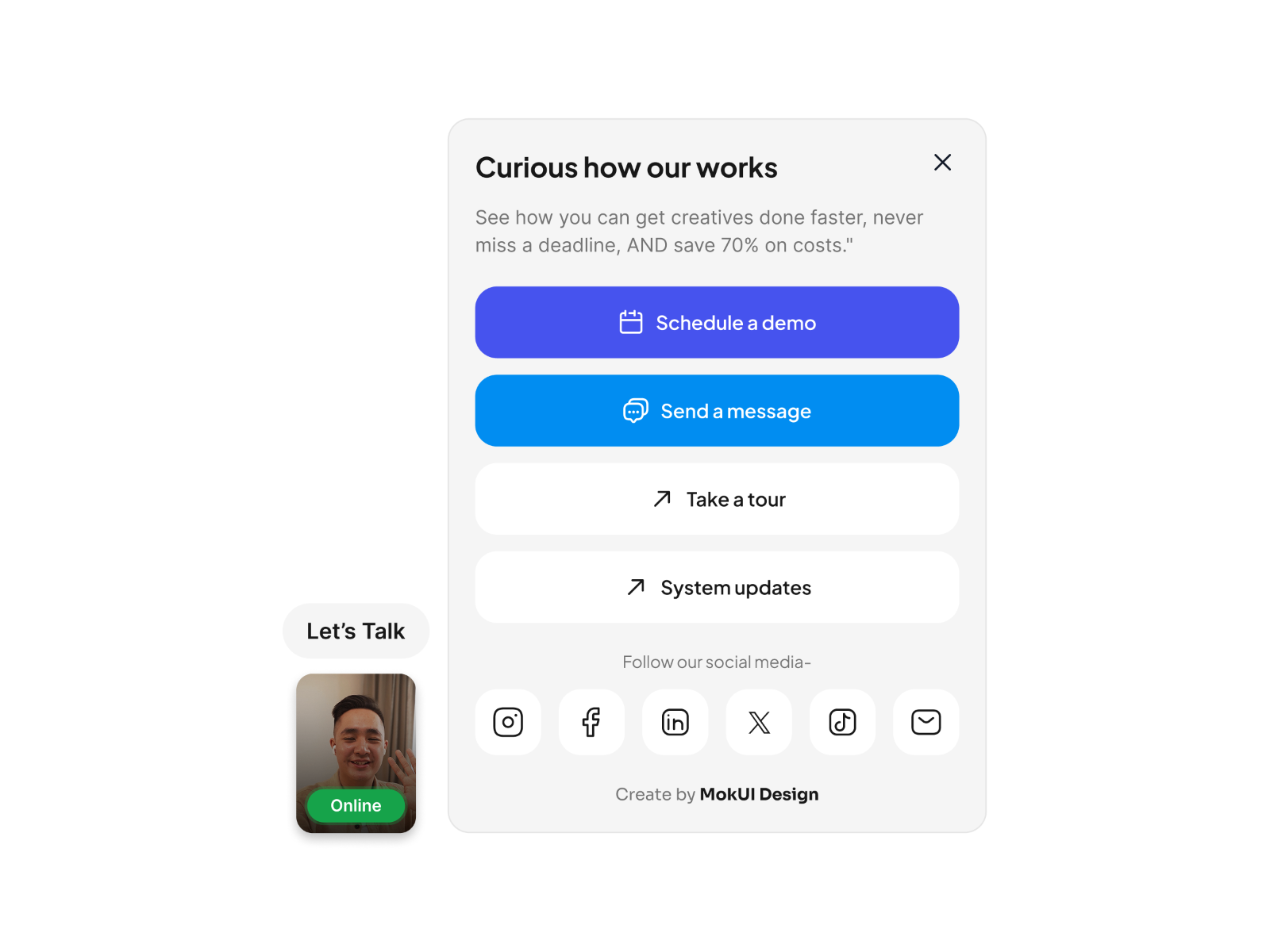 Video Chat Widget: Free Component by Mokui Design — Framer Marketplace