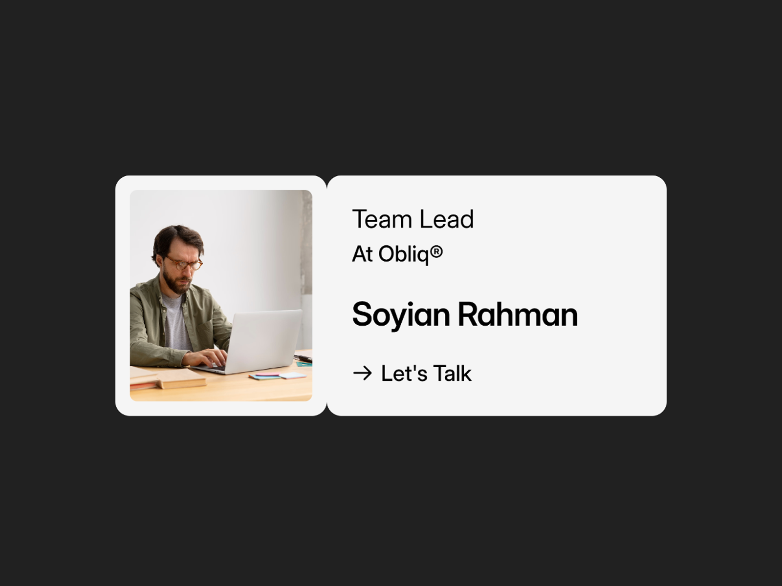Let's Talk Card: Free UI Component by Waida Studio — Framer Marketplace