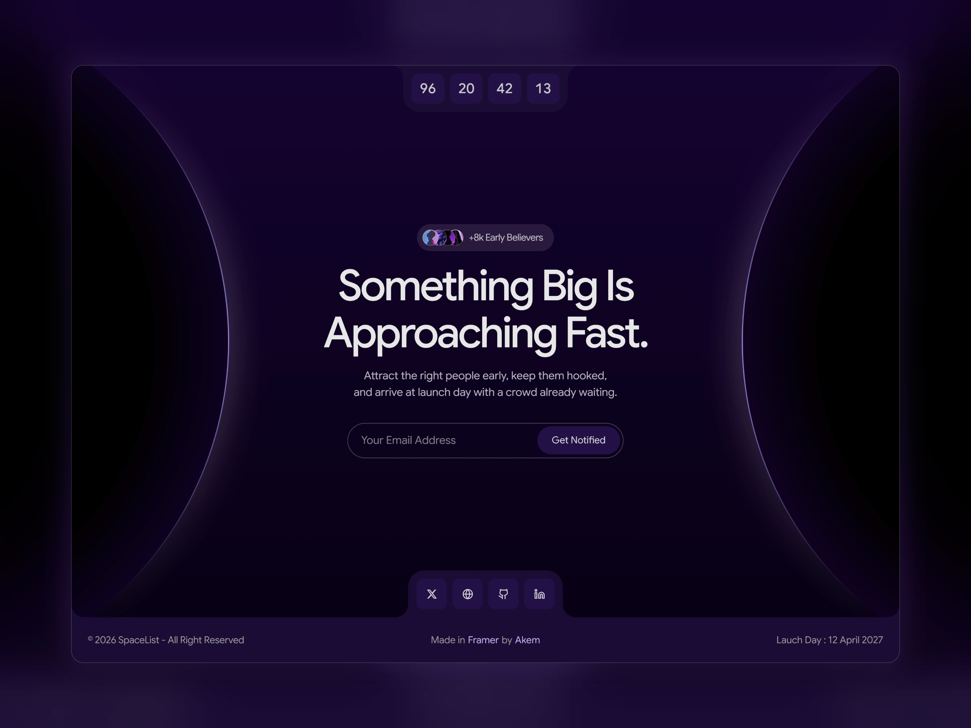SpaceList: Free Startup Website Template by AkemDesign — Framer Marketplace