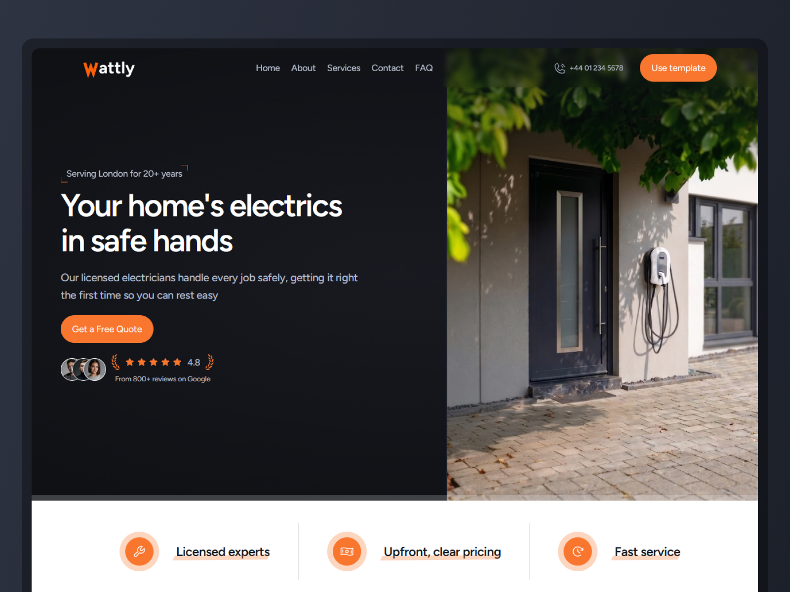 Wattly: Free Landing Page Website Template by Simon Hallinger — Framer ...