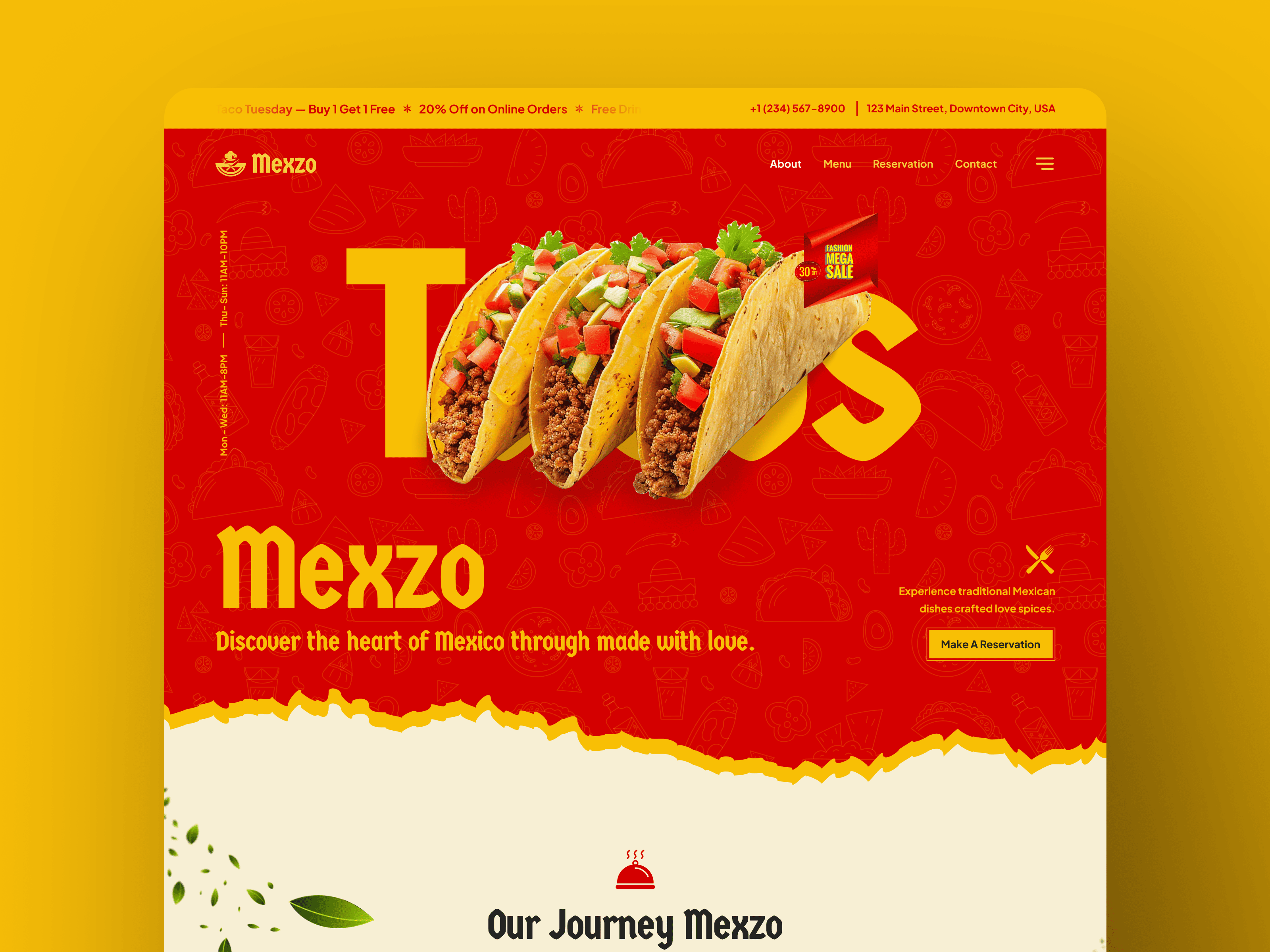 Mexzo: Free Restaurant Website Template by Zab Themes — Framer Marketplace