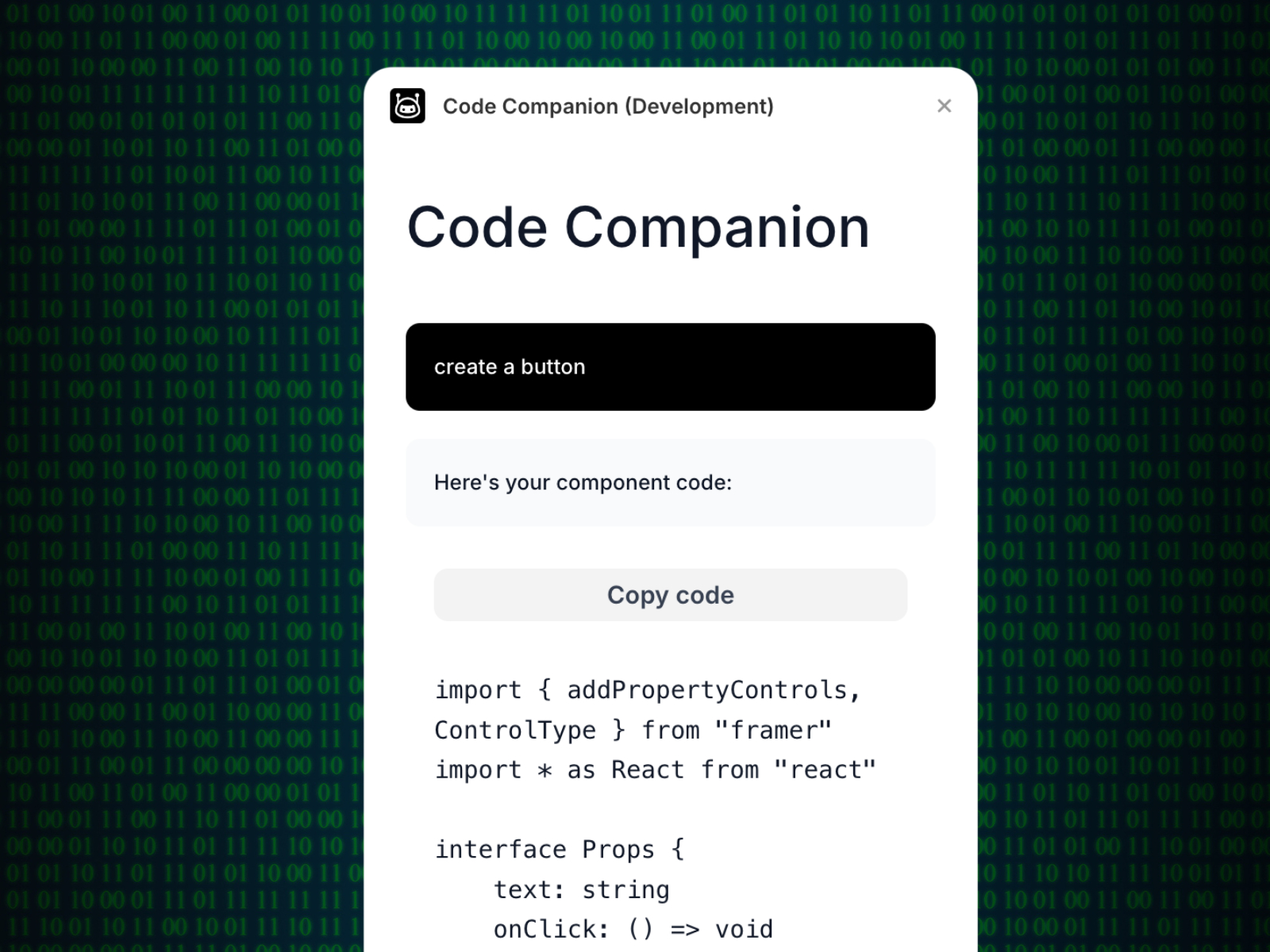 Code Companion: Plugin by Aditya Singh — Framer Marketplace