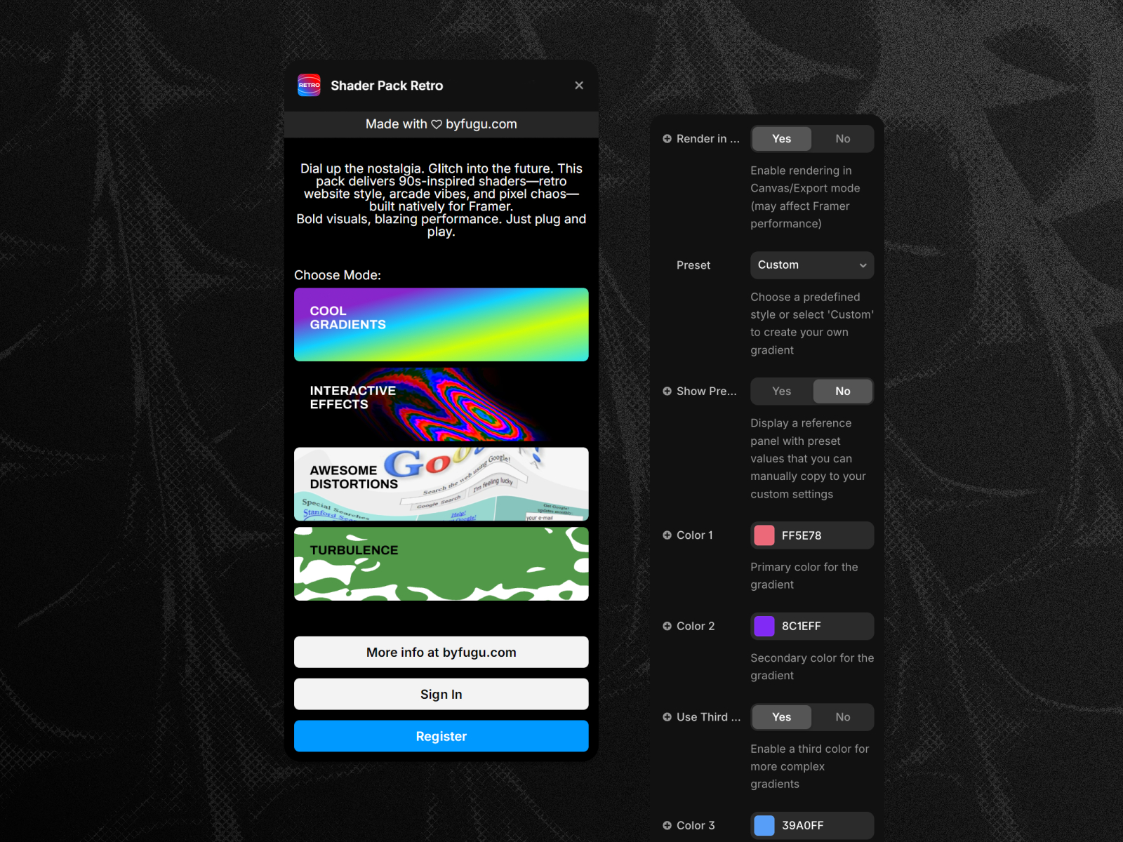 Shader Pack Retro — Framer Marketplace
