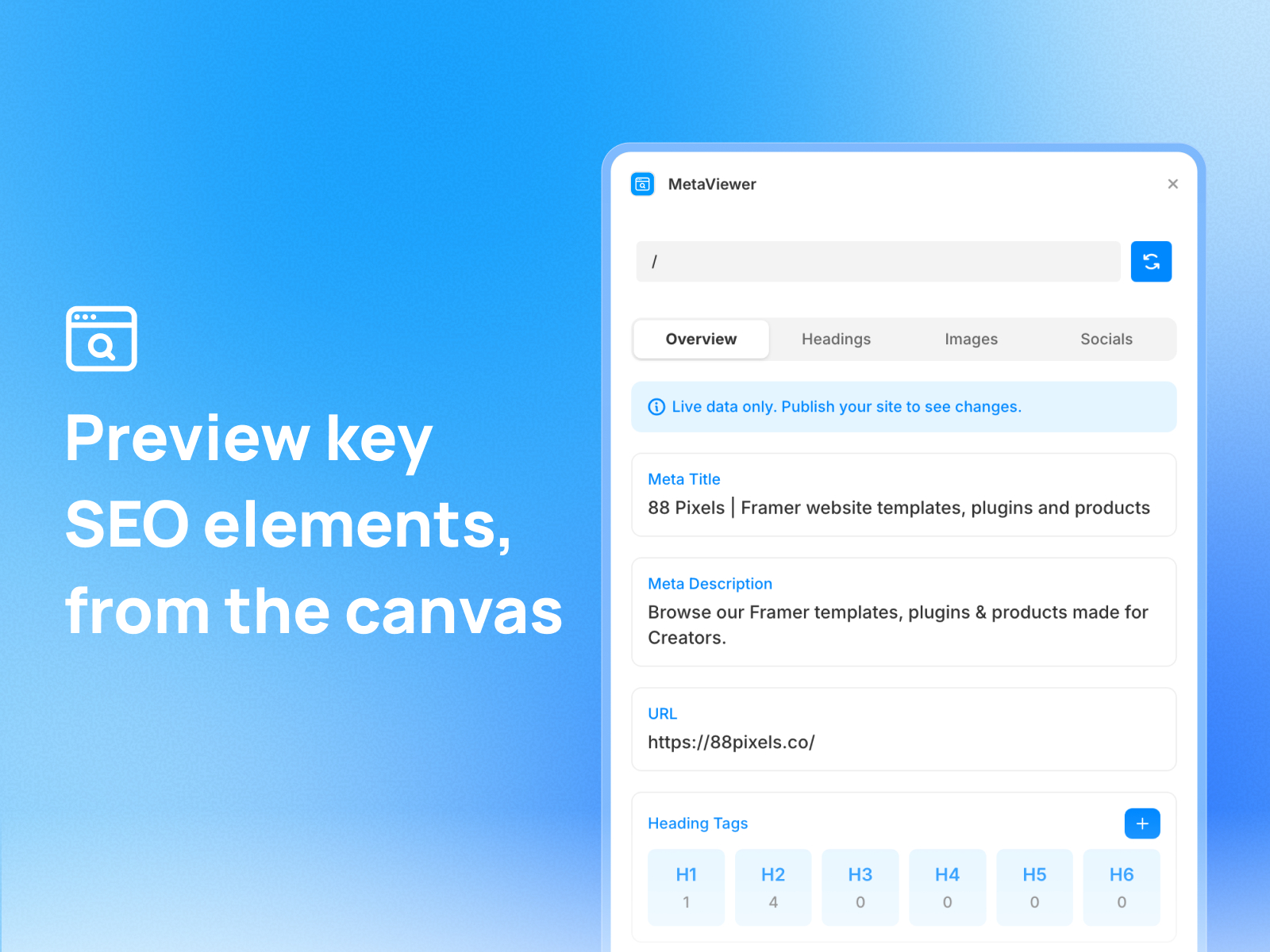MetaViewer: SEO Plugin by Julien Vier — Framer Marketplace