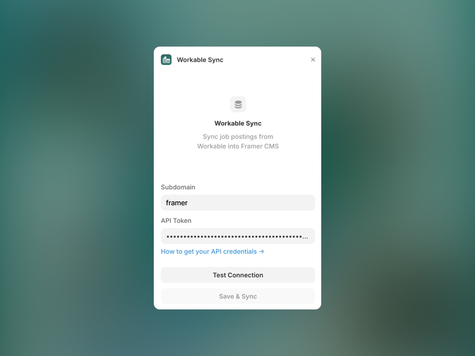 Workable Sync — Framer Marketplace