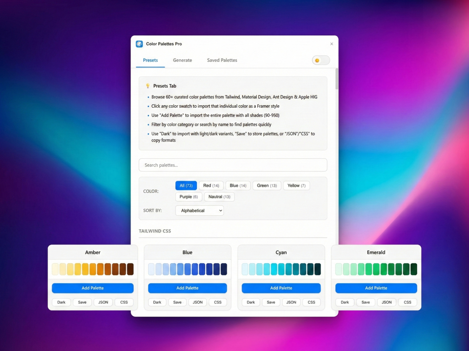 Color Palettes Pro — Framer Marketplace