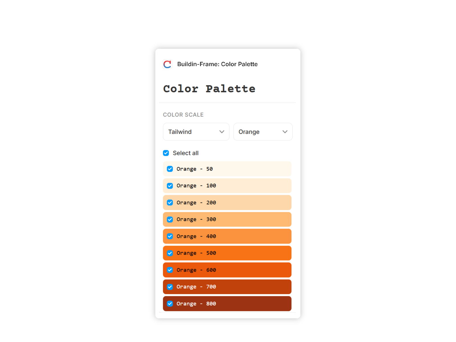 Buildin-Frame: Color Palette — Framer Marketplace