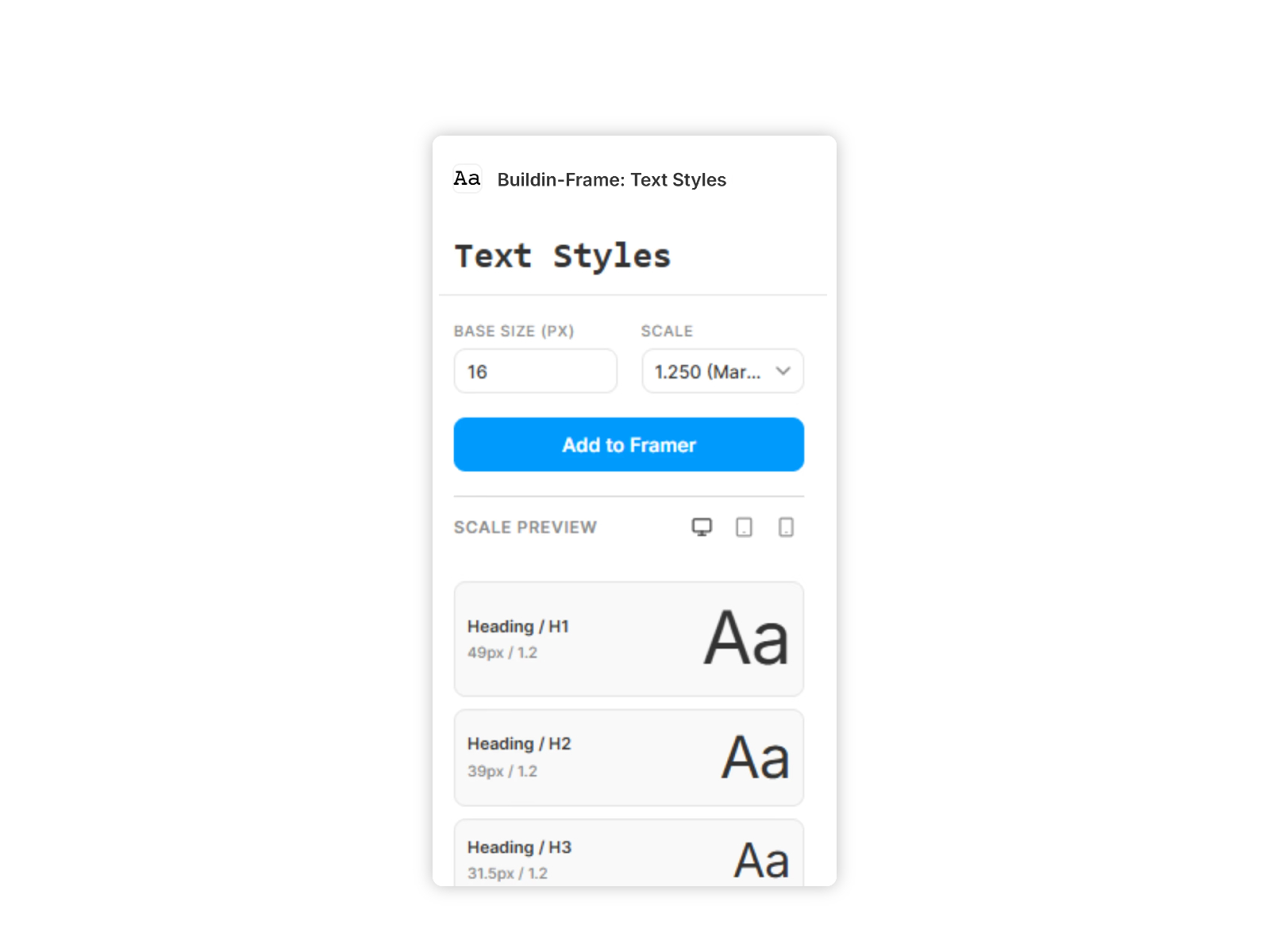 Buildin-Frame: Text Styles — Framer Marketplace