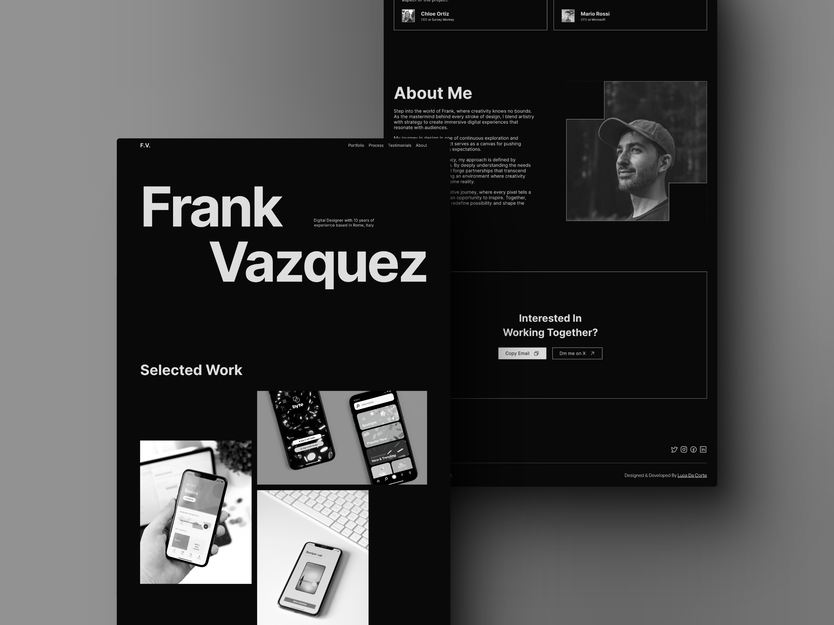 Artistry: Free Portfolio Website Template by Luca Da Corte — Framer ...