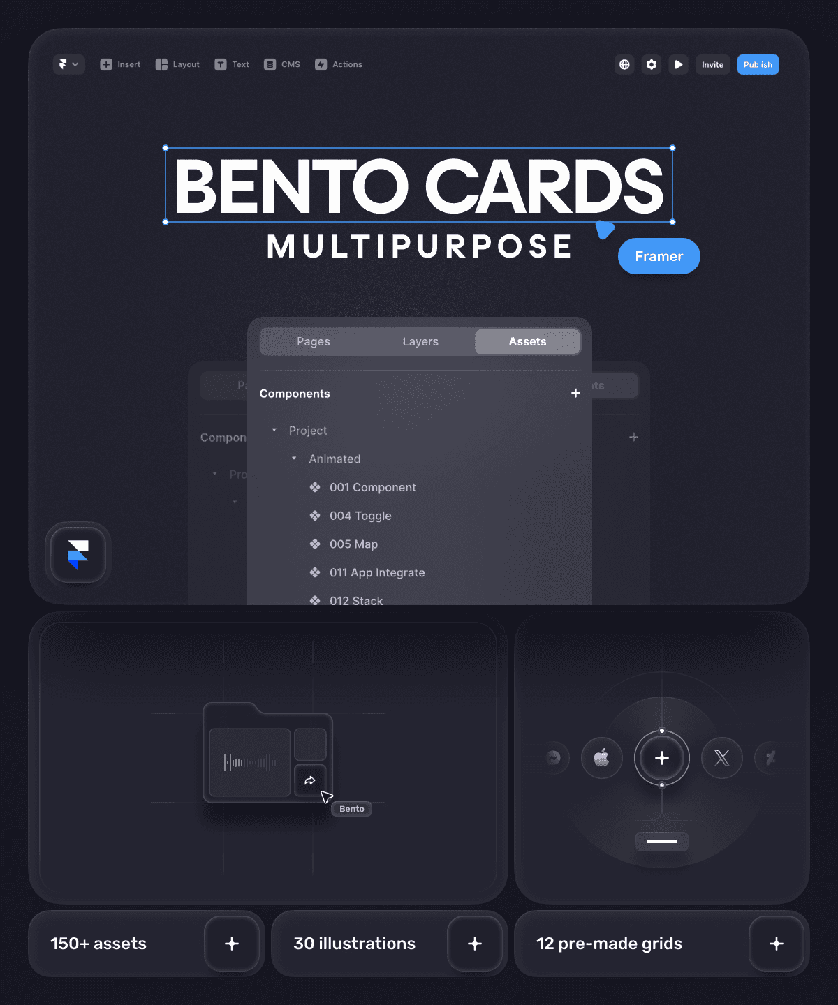 UI8 Bento Cards: Responsive Portfolio Website Template by UI8 — Framer ...