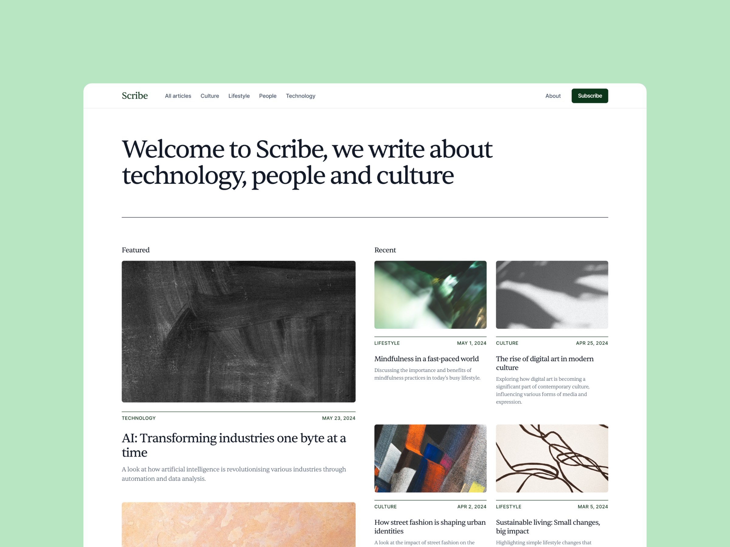 Scribe: Responsive Business Blog Website Template by Bryn Taylor ...