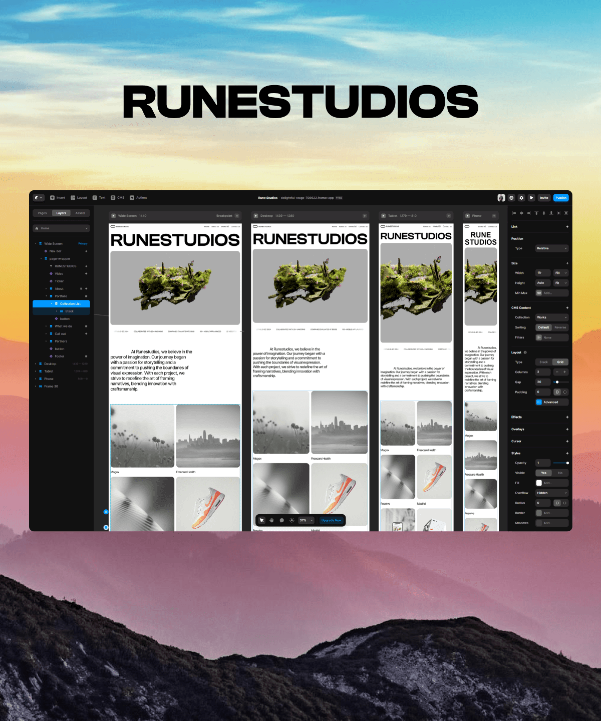 RuneStudios: Responsive Business Website Template by Ozenua Oluwatobi — Framer Marketplace