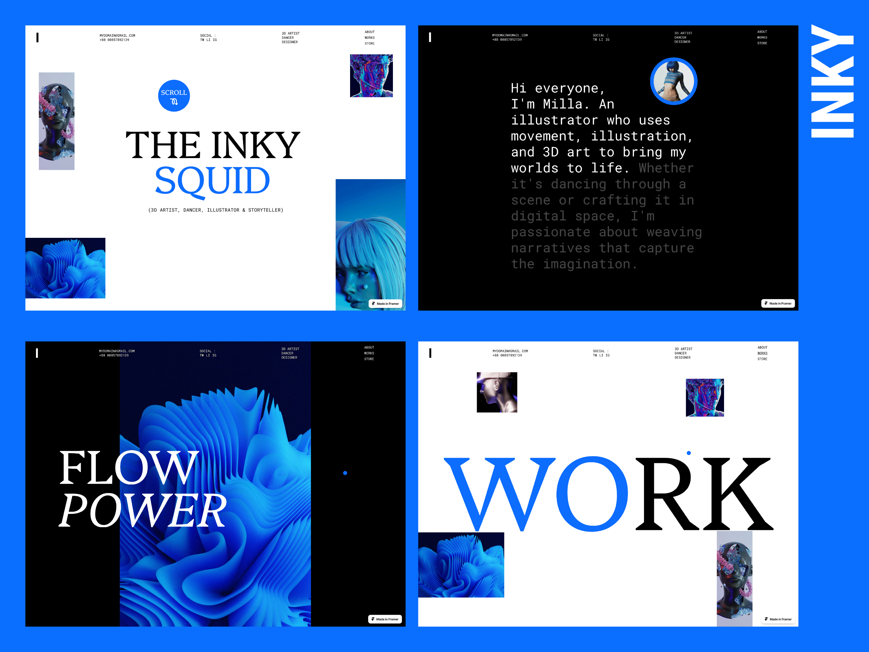 INKY: Responsive Photography Website Template by VINCKIER YVES — Framer Marketplace