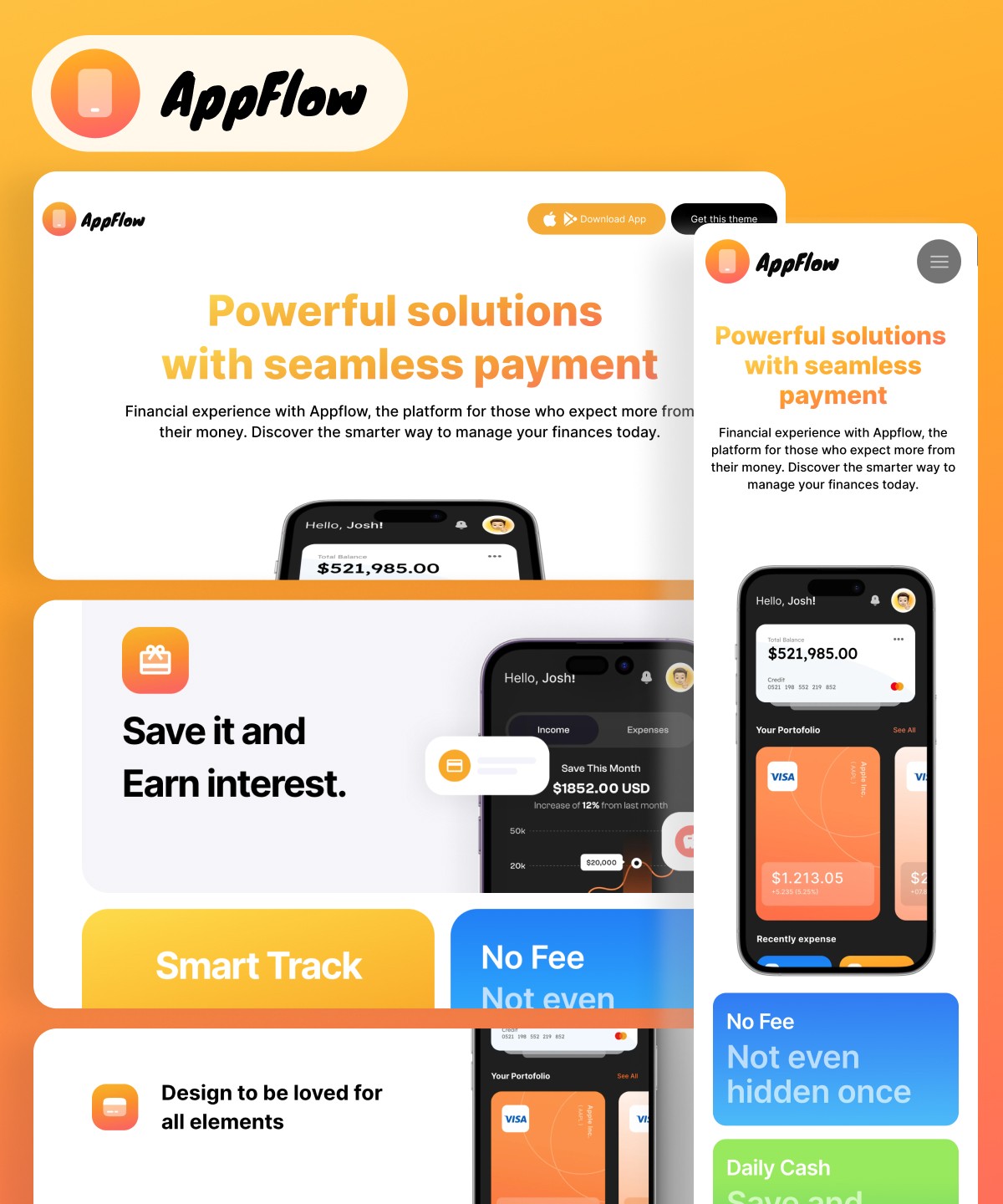 AppFlow: Responsive Landing Page Website Template by Tin Kolza — Framer ...