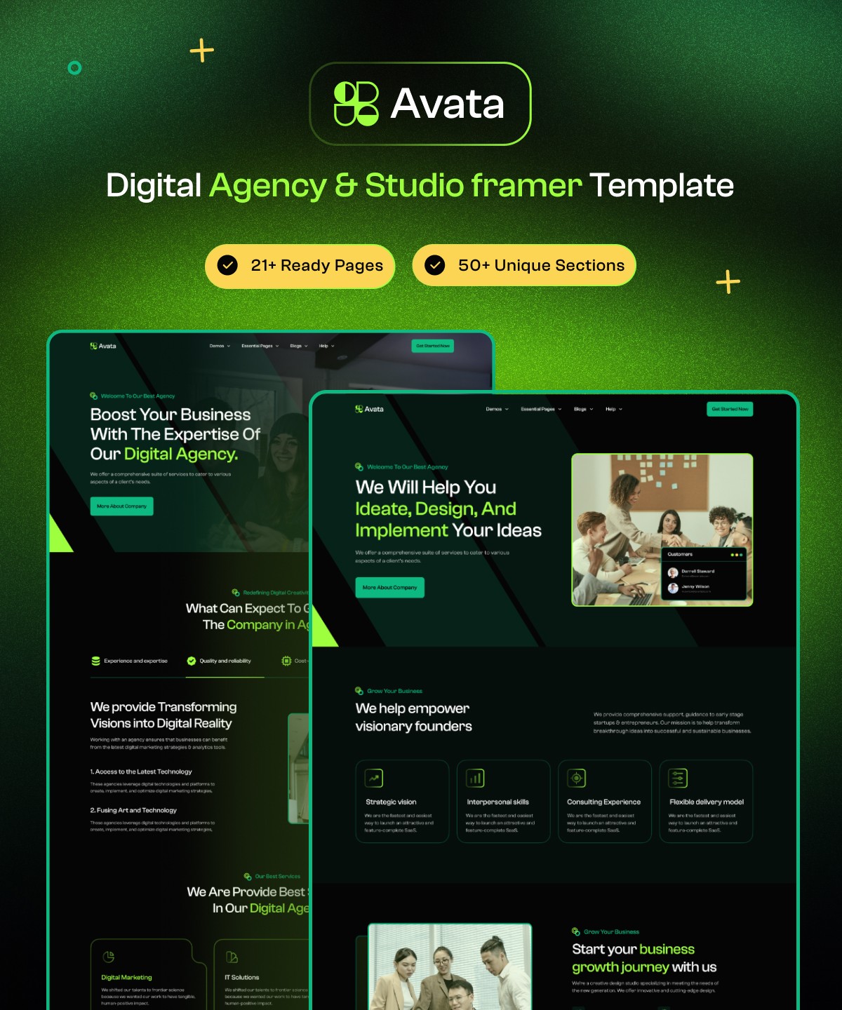 Avata: Responsive Business Website Template by FramerDevs — Framer Marketplace