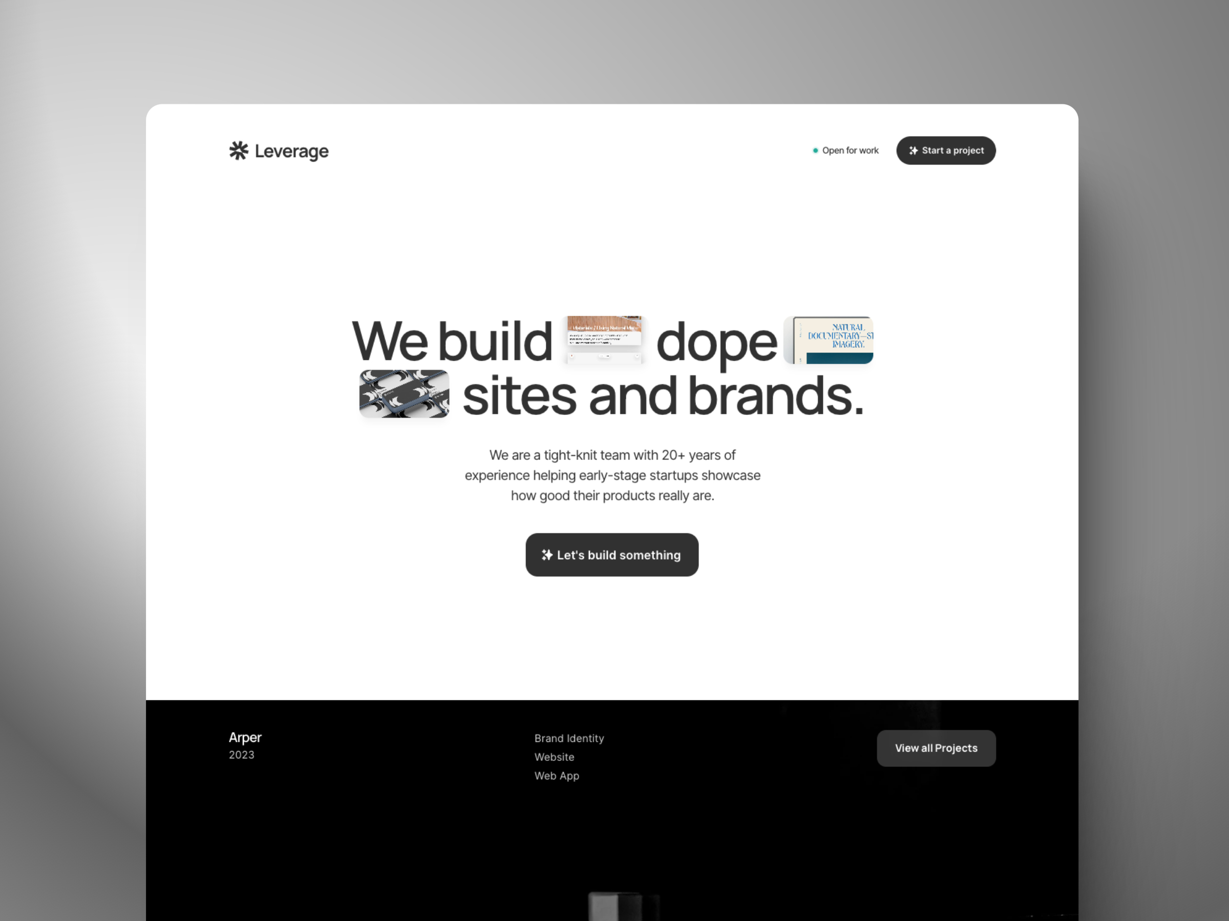 Leverage: Responsive Portfolio Website Template by Connelly Rader — Framer Marketplace