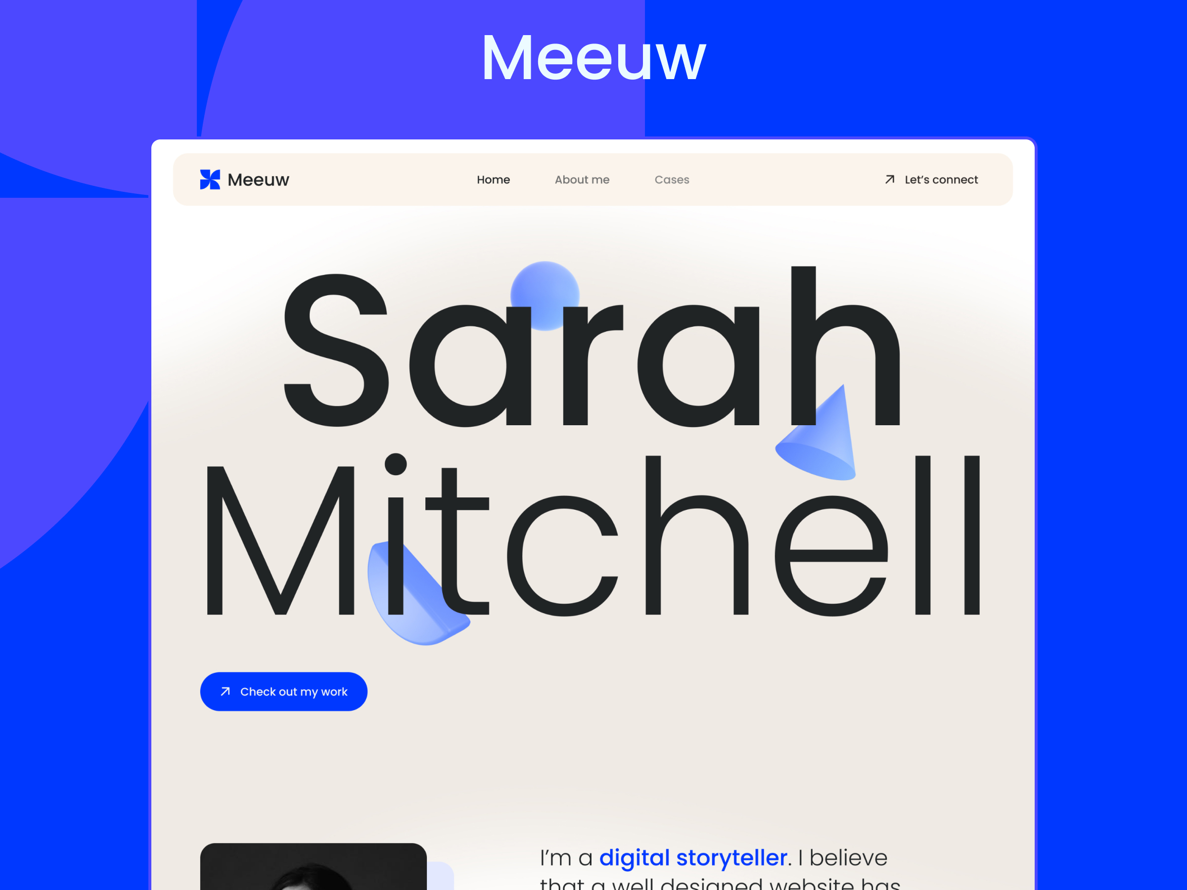 Meeuw: Responsive Personal Website Template by Akash Sathsara — Framer ...