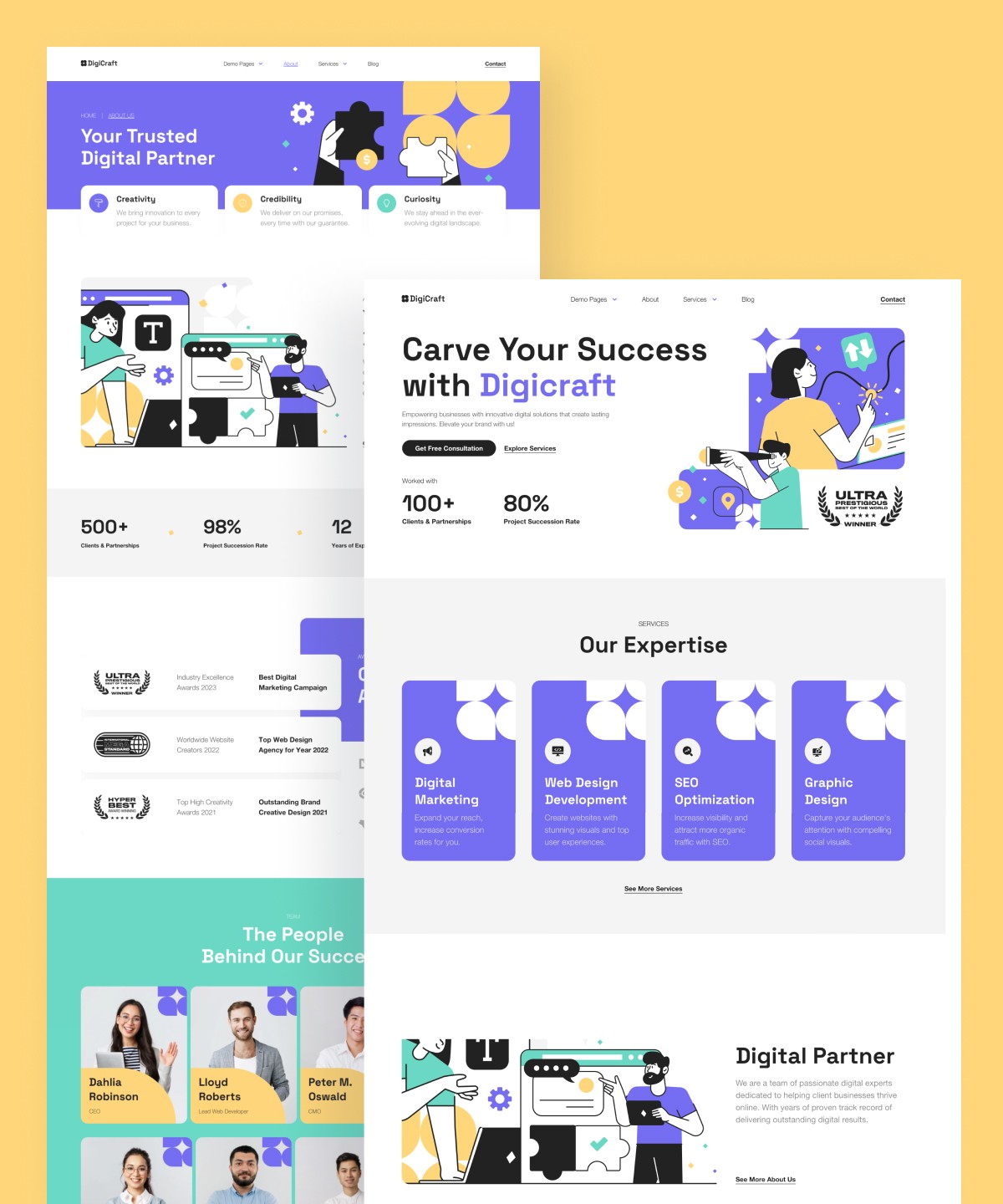 Digicraft: Responsive Portfolio Website Template by Peterdraw — Framer ...