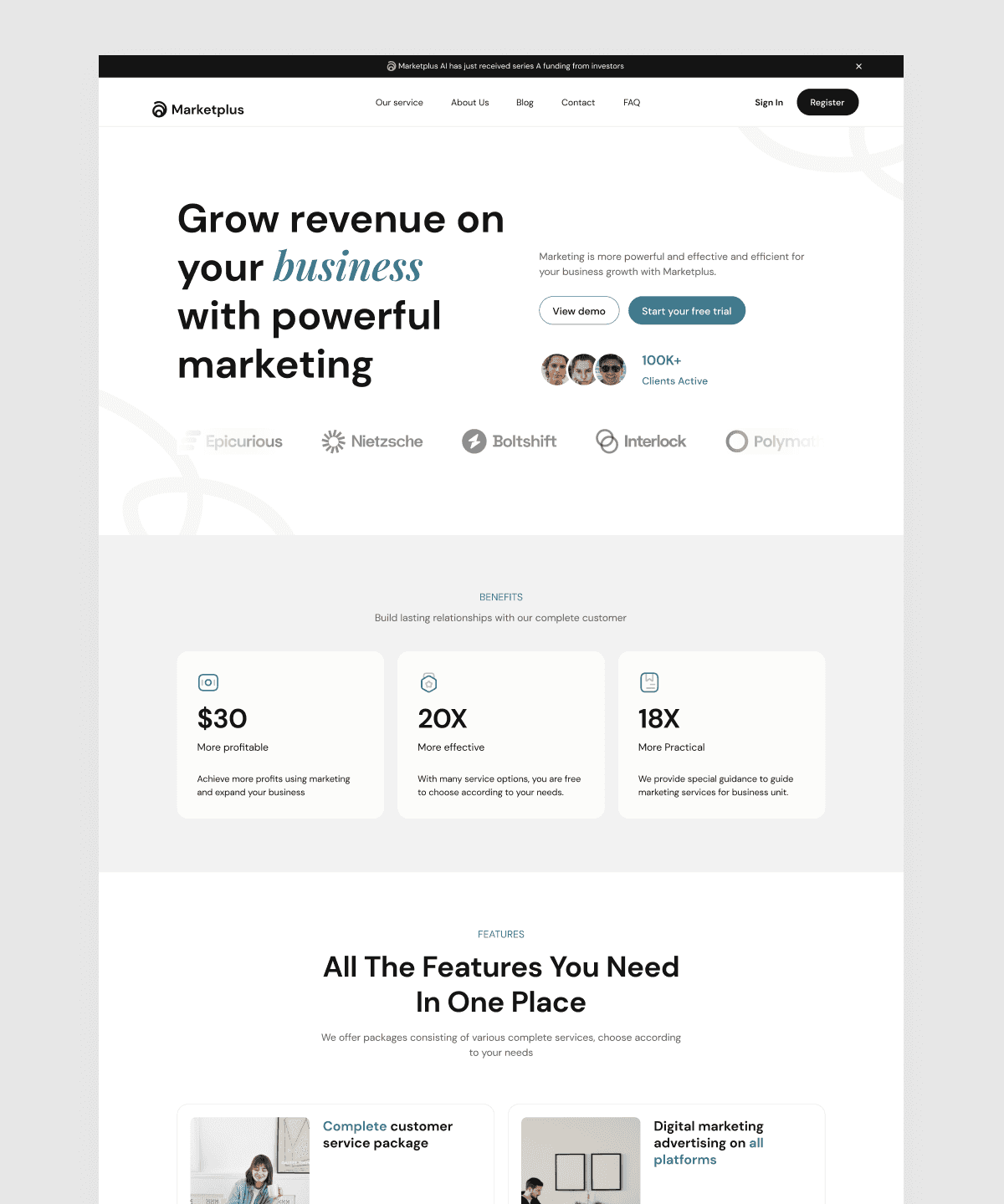 Marketplus: Responsive Landing Page Website Template by Pixlayer ...