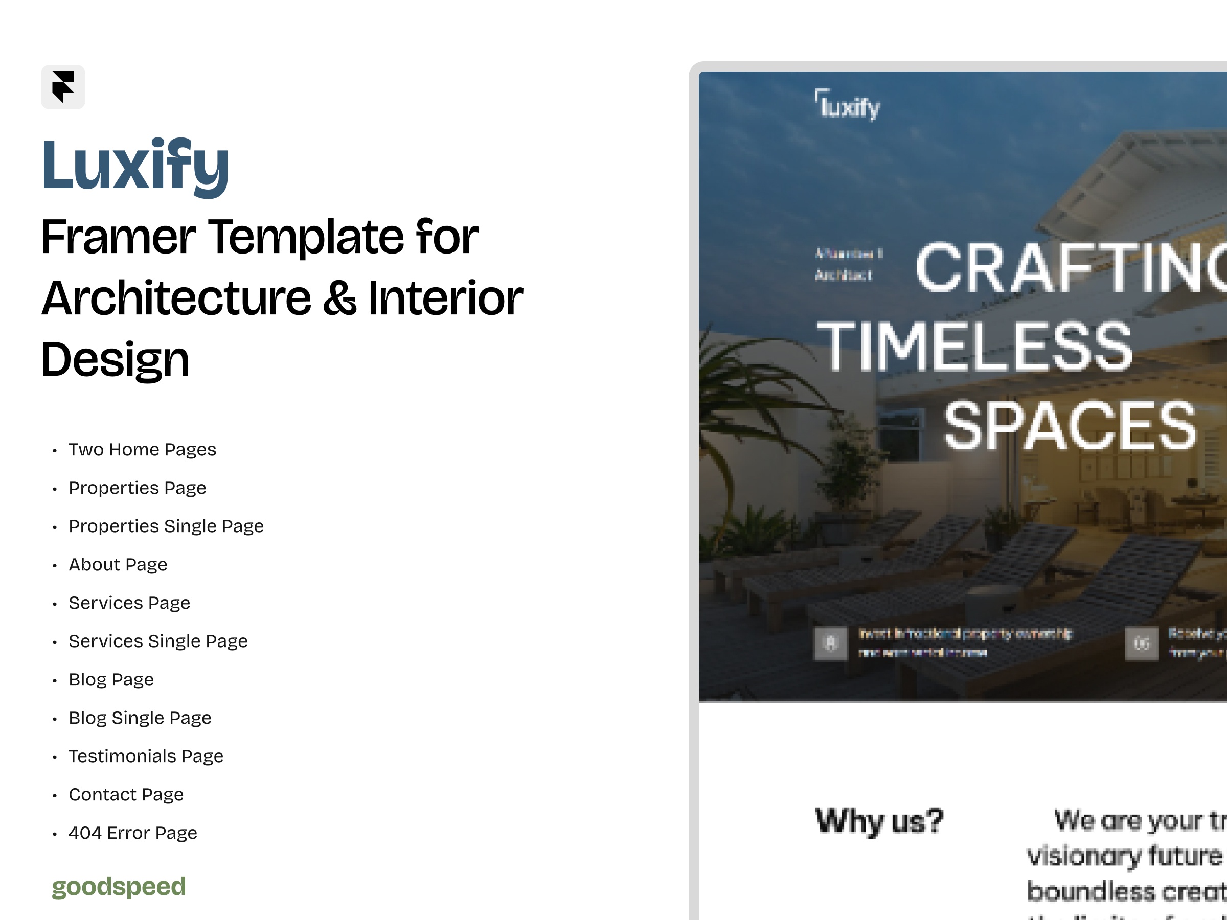 Luxify: Free Real Estate Website Template by Goodspeed — Framer Marketplace