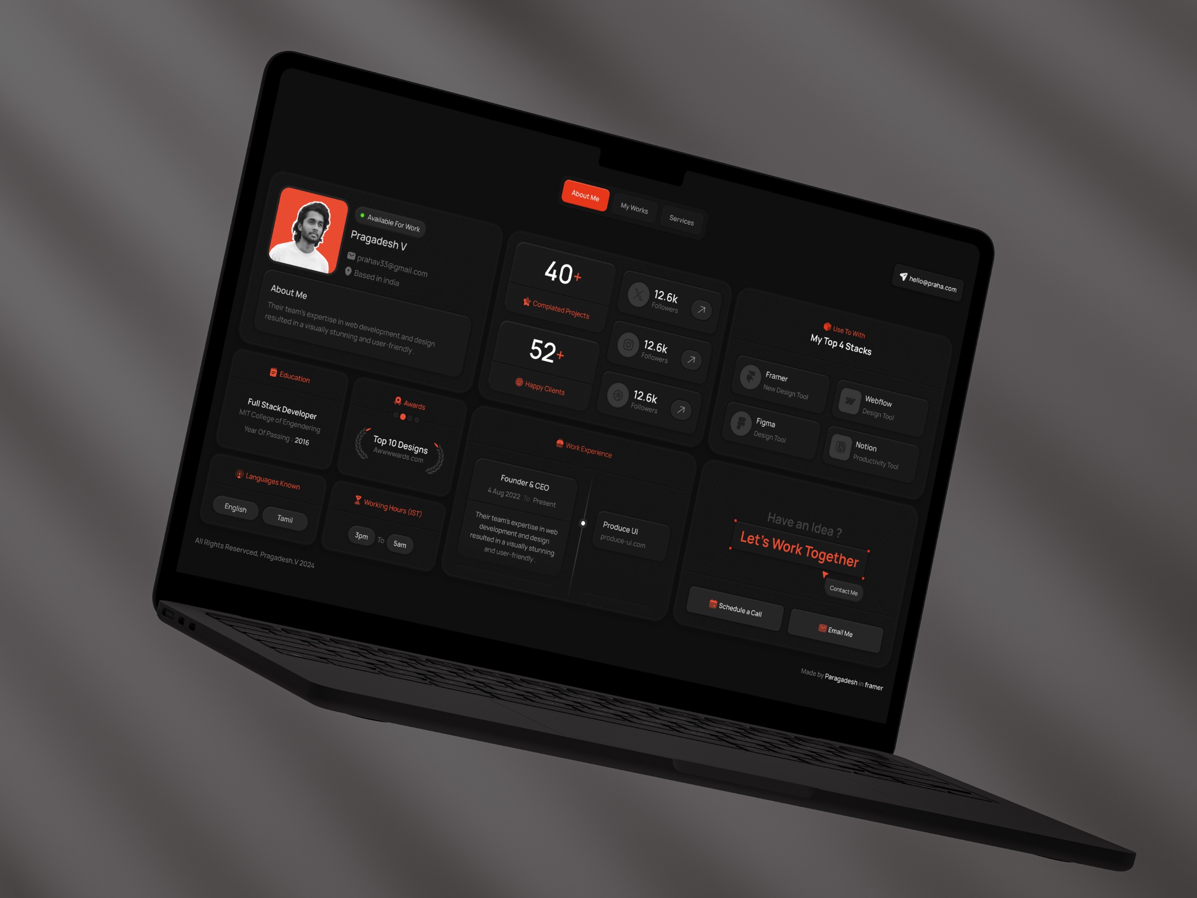 Boundless: Free Personal Website Template by Praha — Framer Marketplace