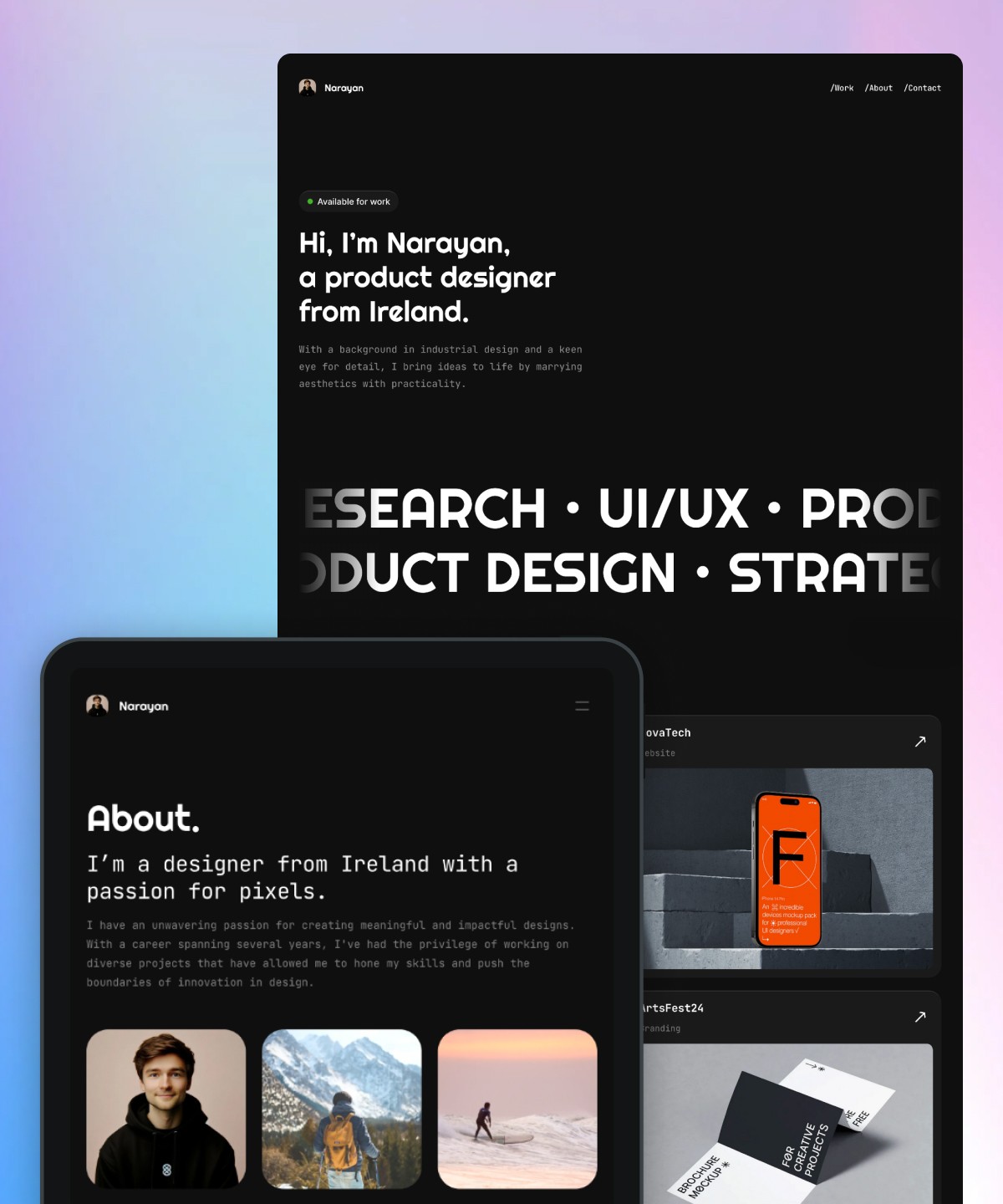 Narayan - Dark Portfolio Template — Framer Marketplace