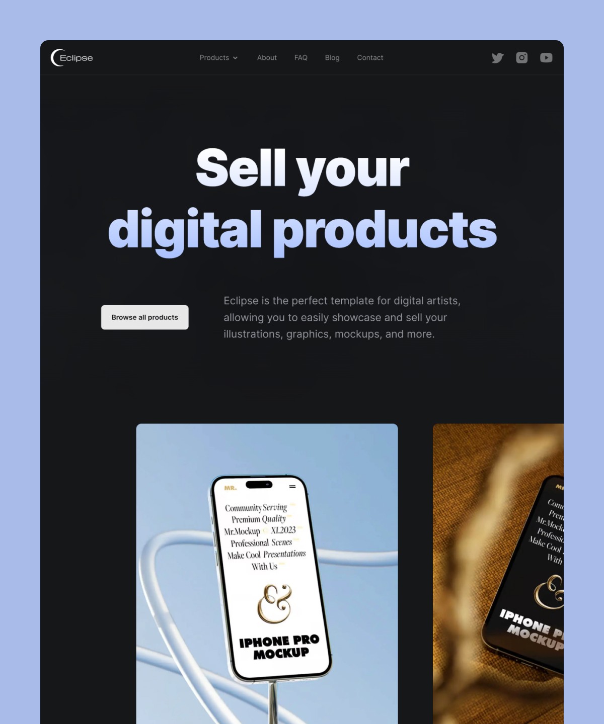 Eclipse: Responsive Digital Products Website Template by Boon Design — Framer Marketplace