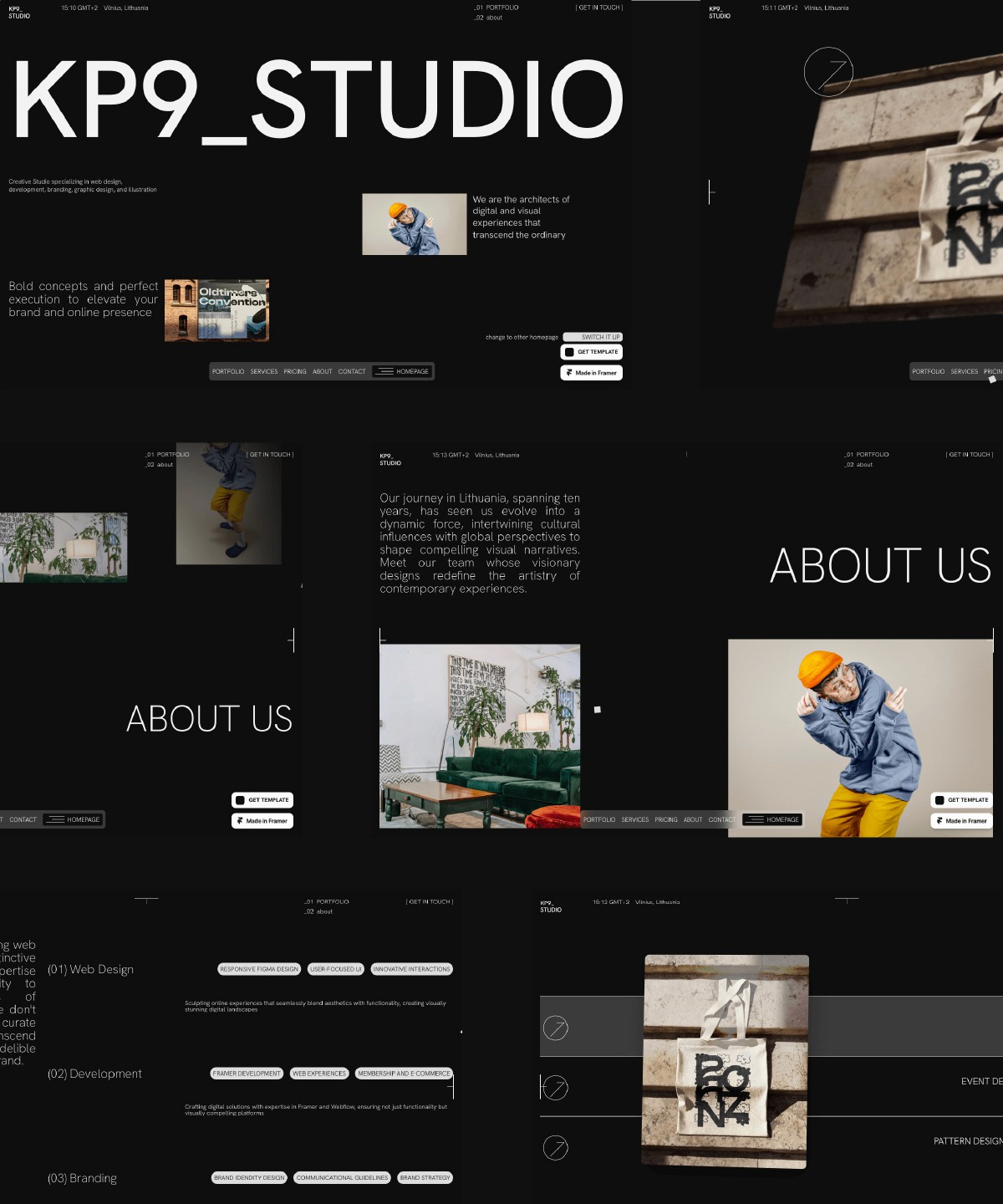 KP9: Responsive Portfolio Website Template by The Wall — Framer Marketplace