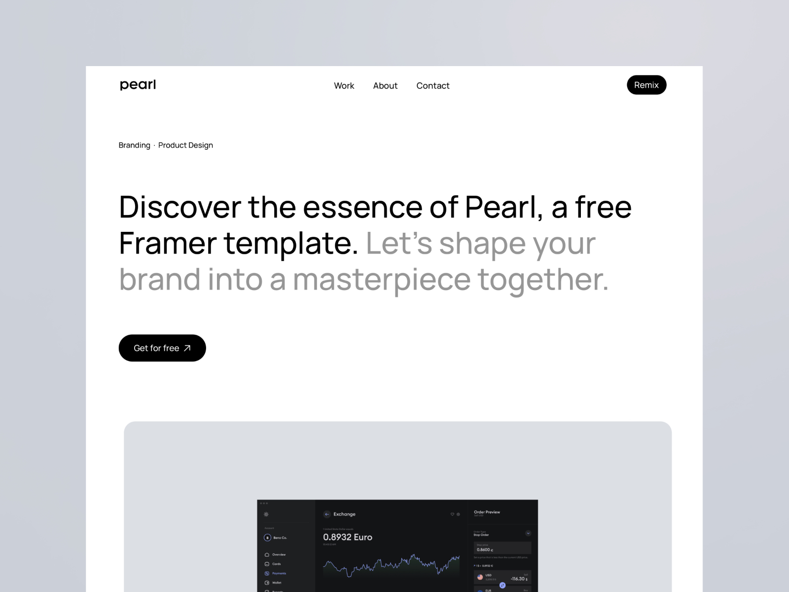 Pearl: Free Personal Website Template by Dawid Pietrasiak — Framer ...