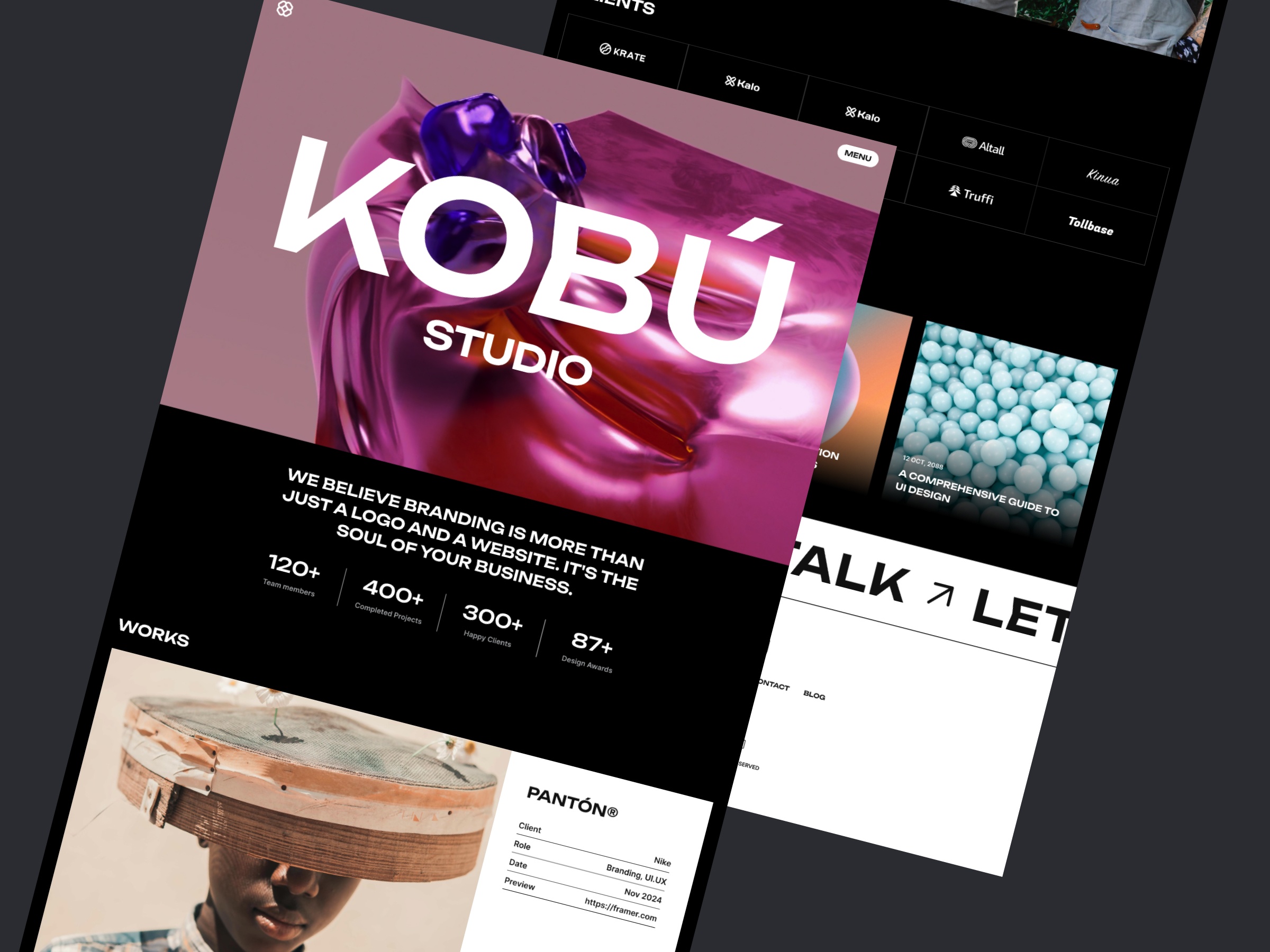Kobu: Responsive Portfolio Website Template by Clonify — Framer Marketplace