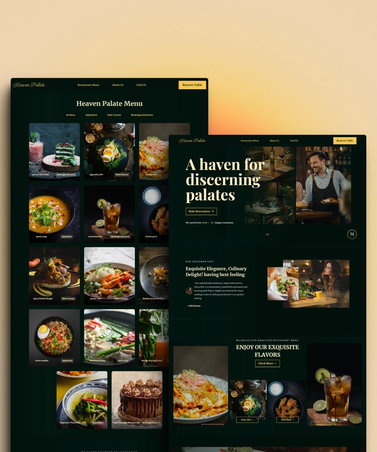 HeavenPalate: Responsive Restaurant Website Template by Framebase ...