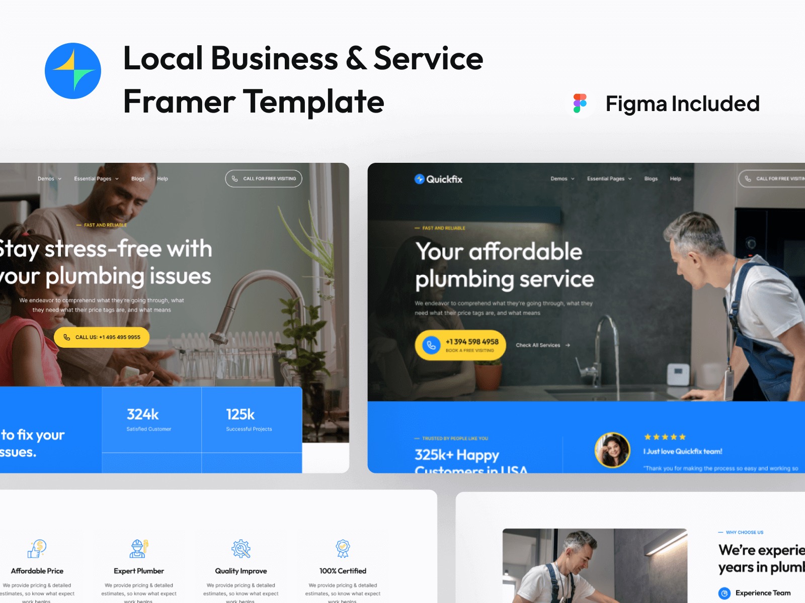 QuickFix: Responsive Business Website Template by Framerbite — Framer Marketplace