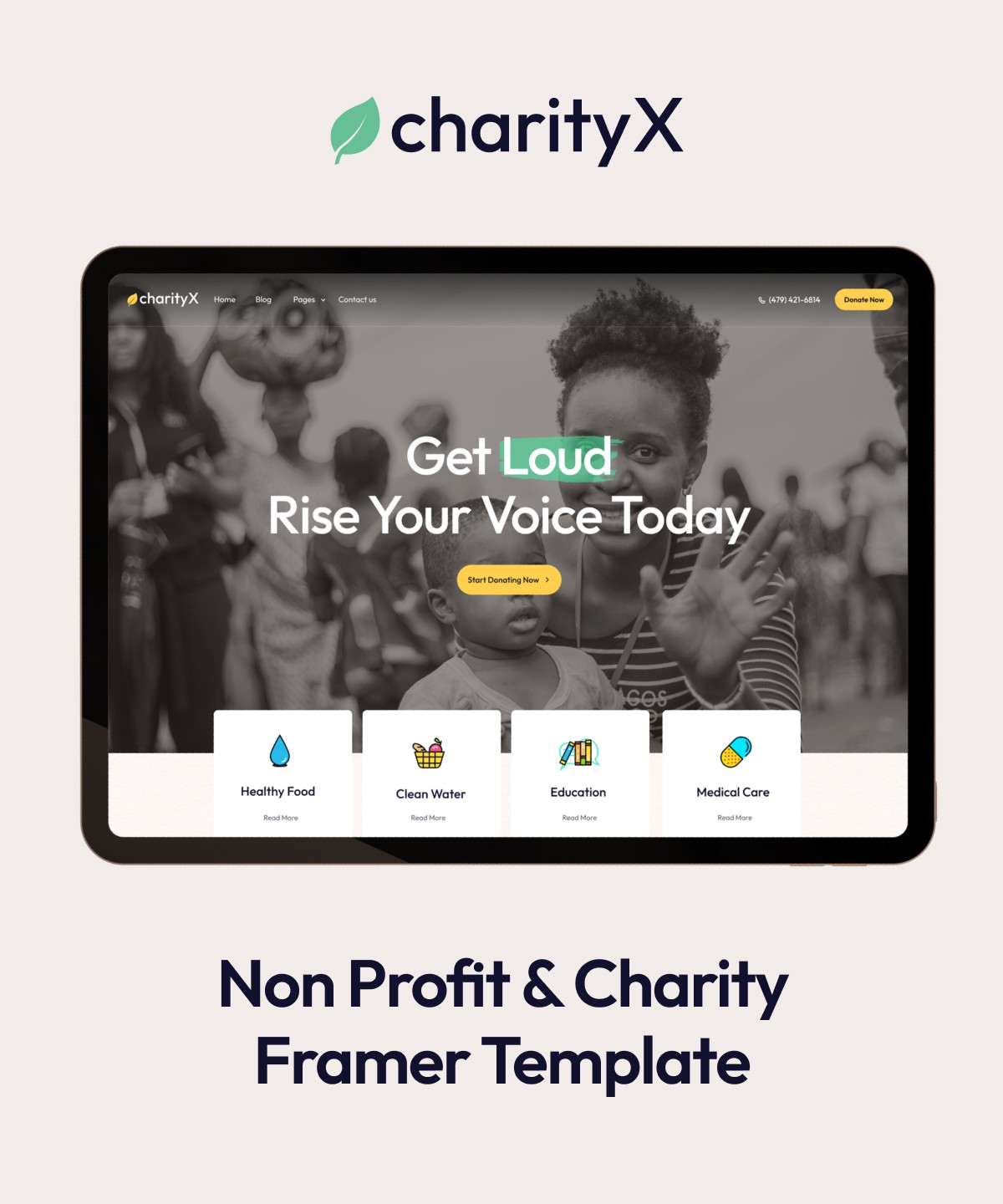CharityX: Responsive Business Website Template by Framerbite — Framer Marketplace