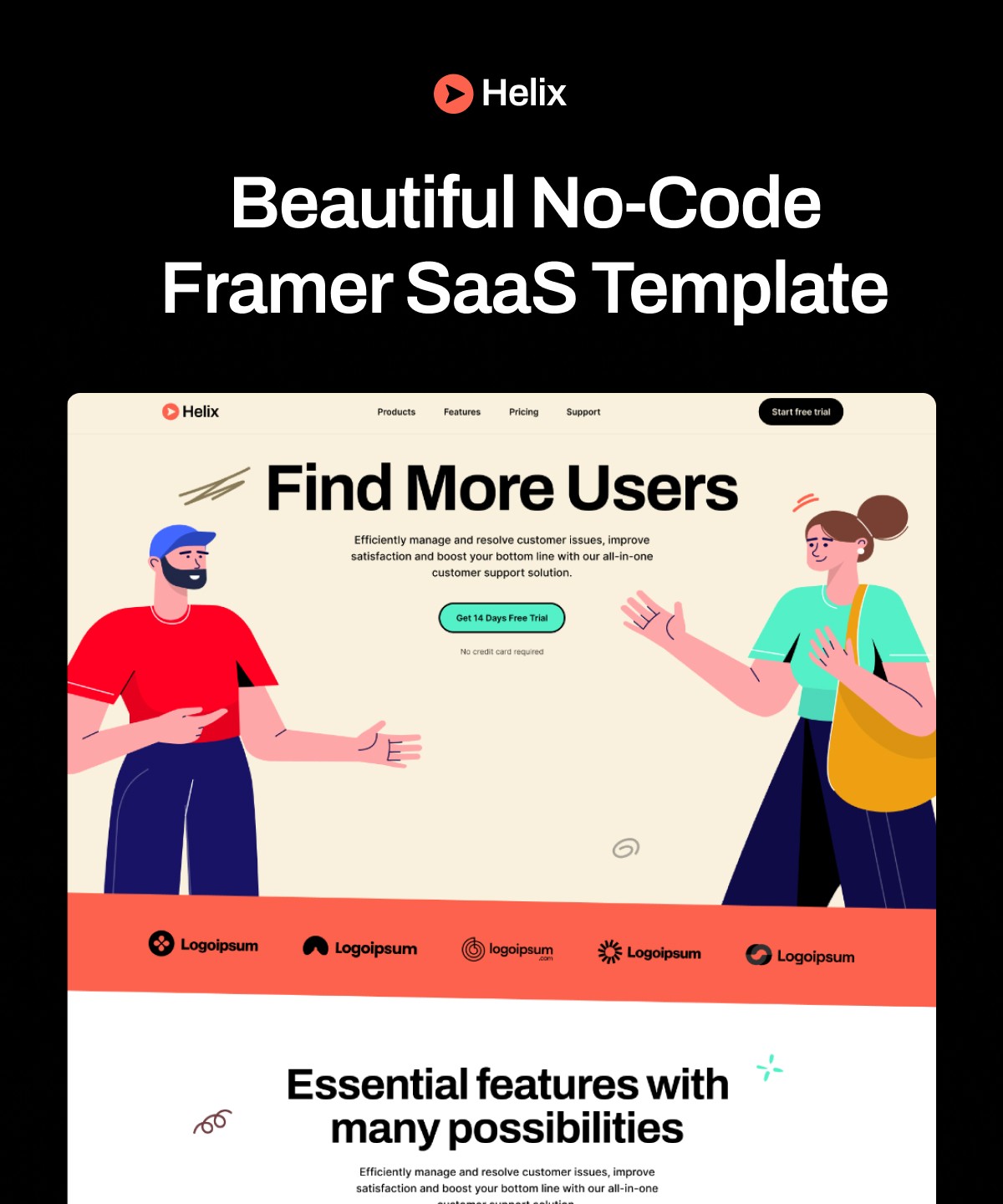 Helix: Responsive Startup Website Template by Framerbite — Framer Marketplace