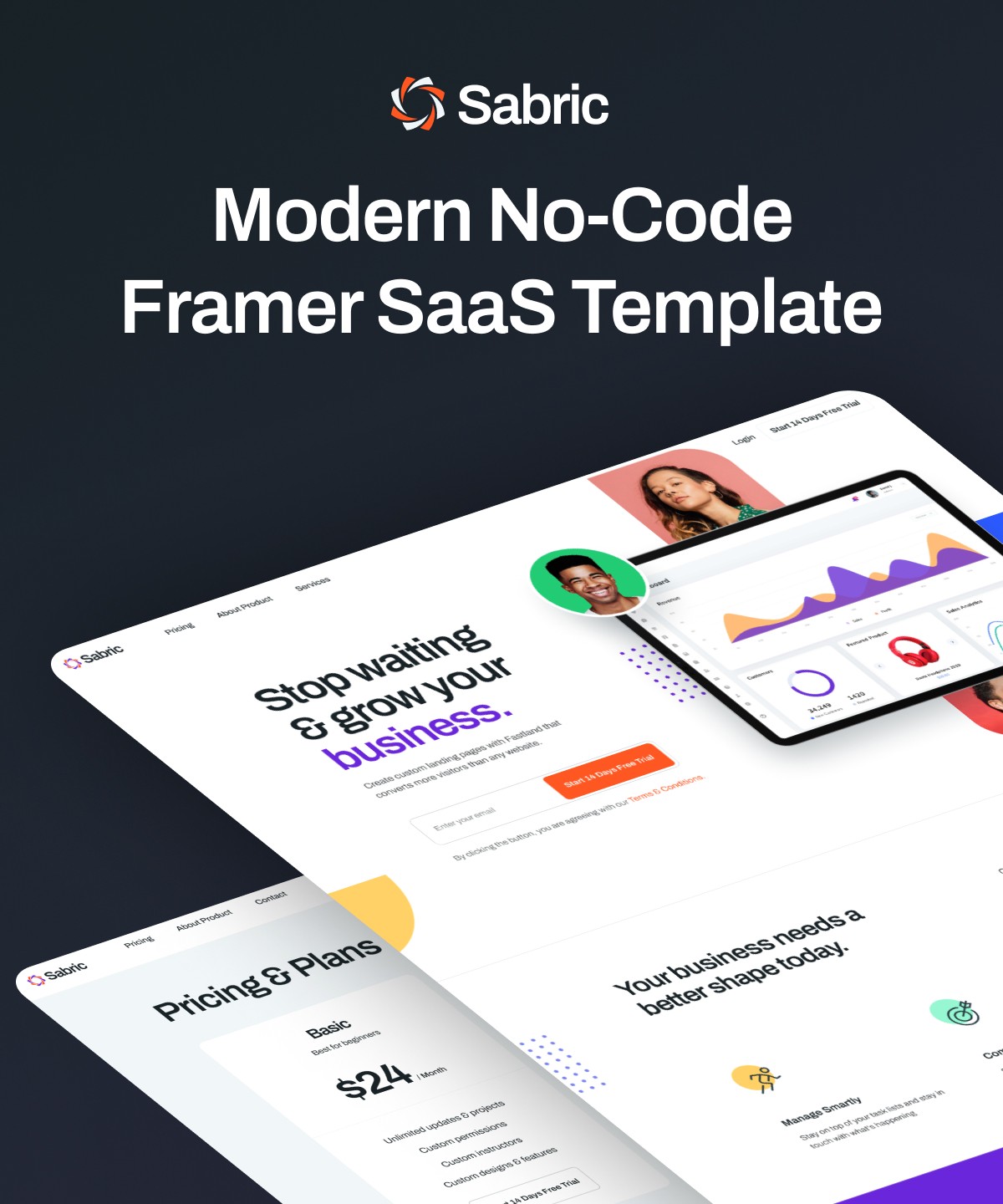Sabric: Responsive AI Website Template by Framerbite — Framer Marketplace